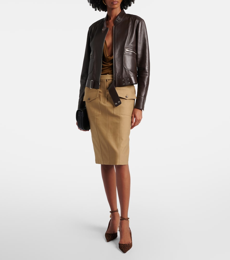 TOM FORD Padlock Suede Slingback Pumps