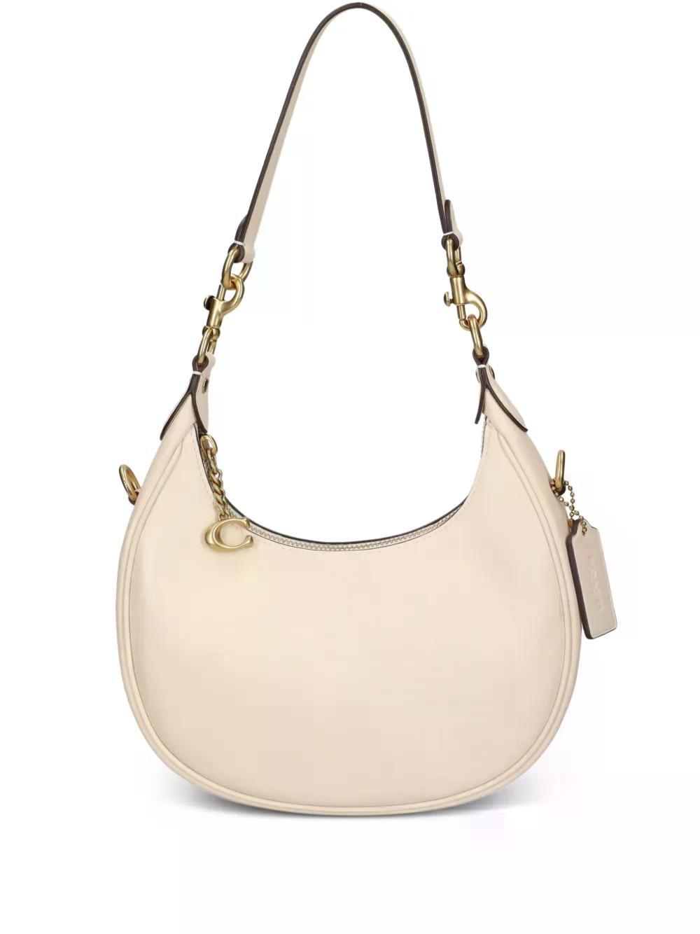 バッグ COACH HalfMoon Accessory Pouch Hobo Coach Small Jonie 22 Half-Moon Leather Shoulder Bag - Neutrals