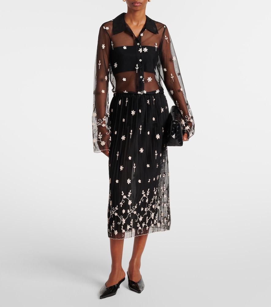 TOTÊME Embroidered Semi-Sheer Shirt