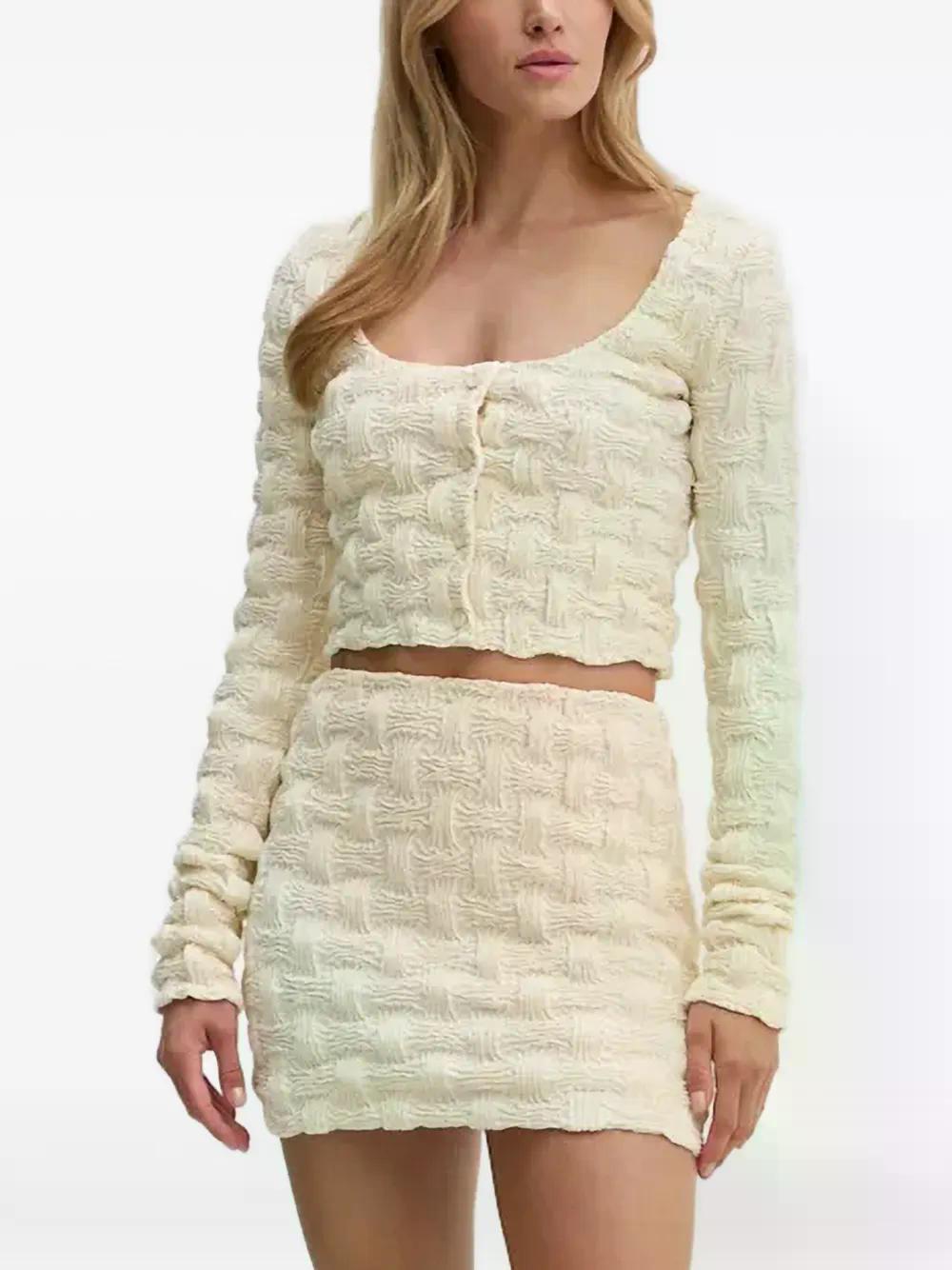 NANUSHKA Woven Buttoned-Up Top
