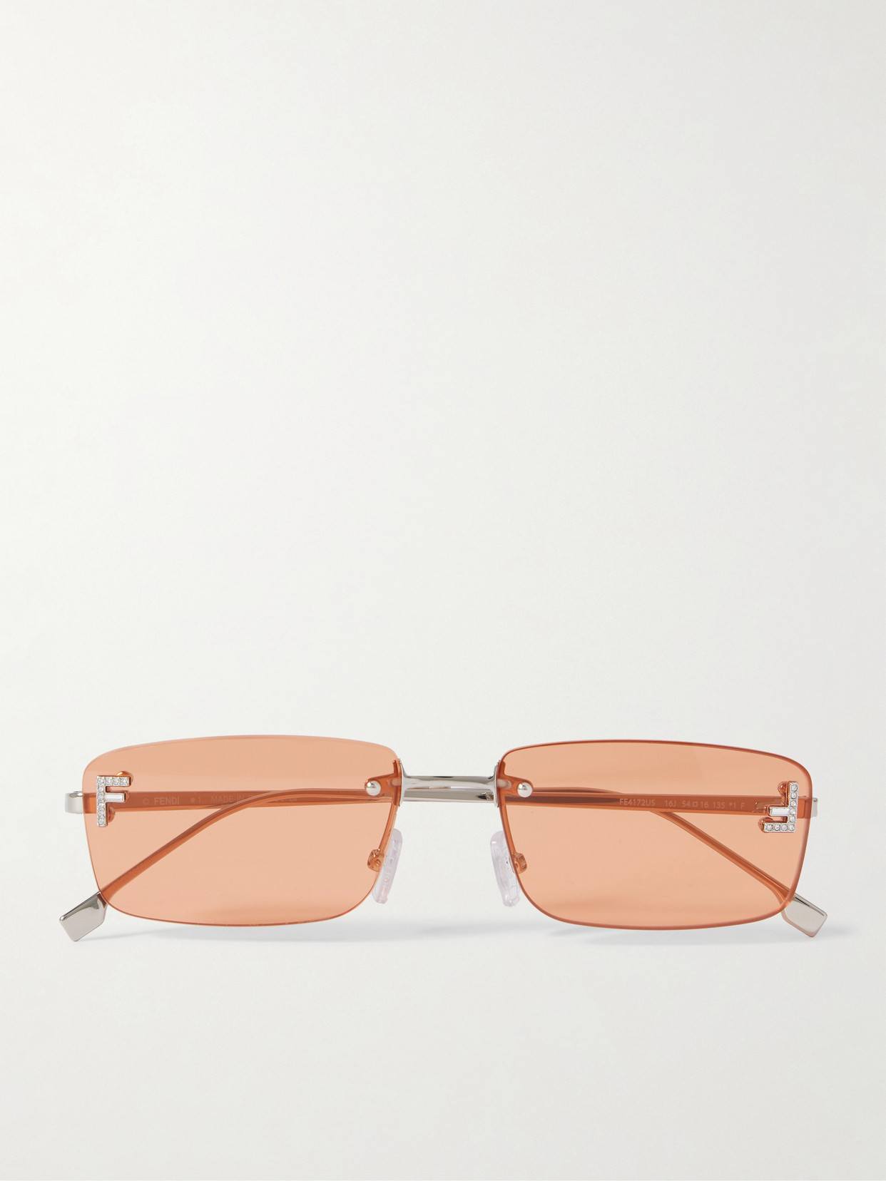 Fendi First Rectangular Sunglasses - Silver | Editorialist