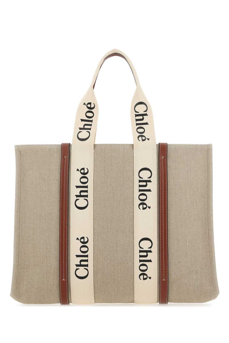 Chloé Two-Tone Small Woody Shopping Bag In Multicoloured