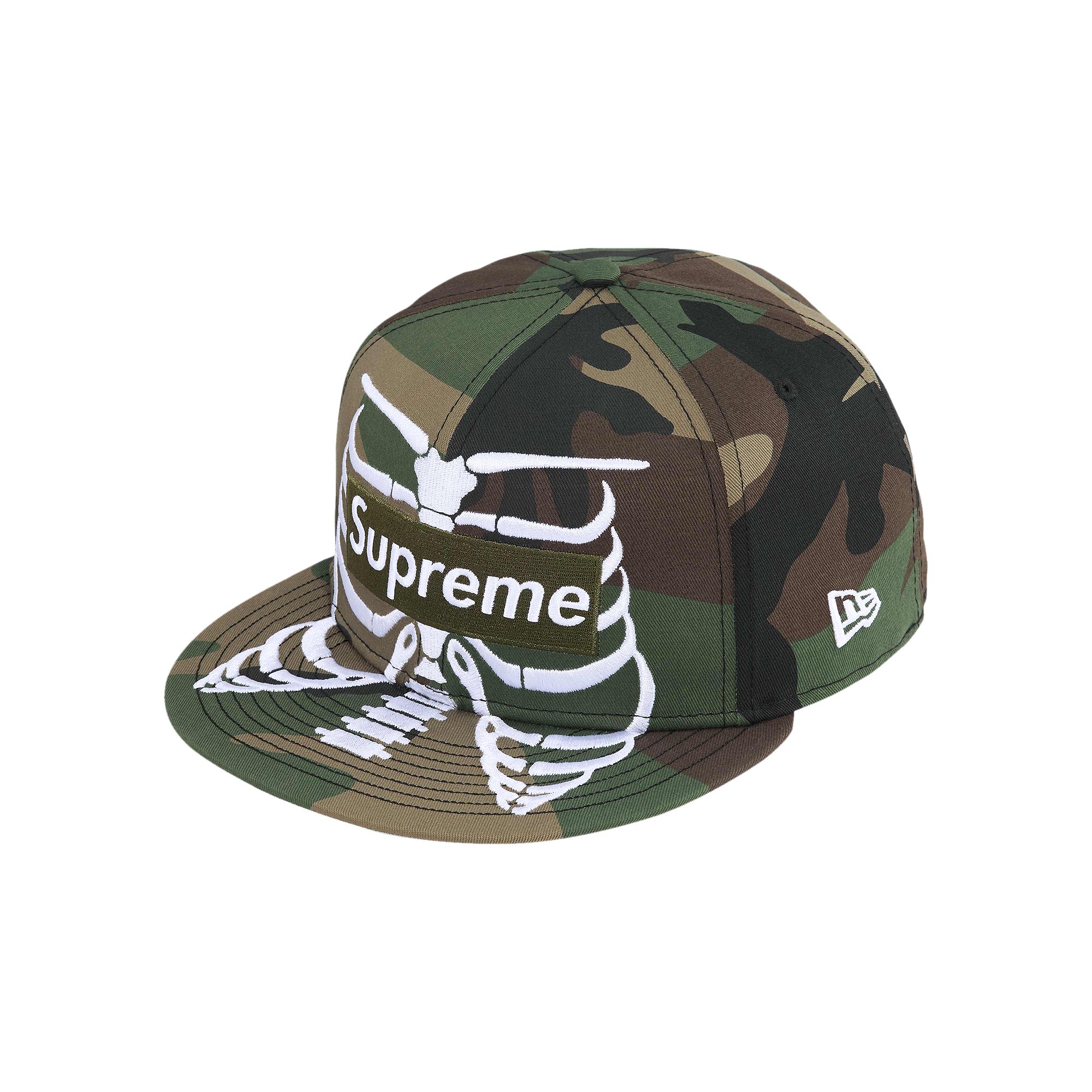 帽子 Supreme Bones Box Logo NewEra Camo 7 1/2 Supreme Bones Box Logo New Era® Poly New Era® 59FIFTY baseball hat