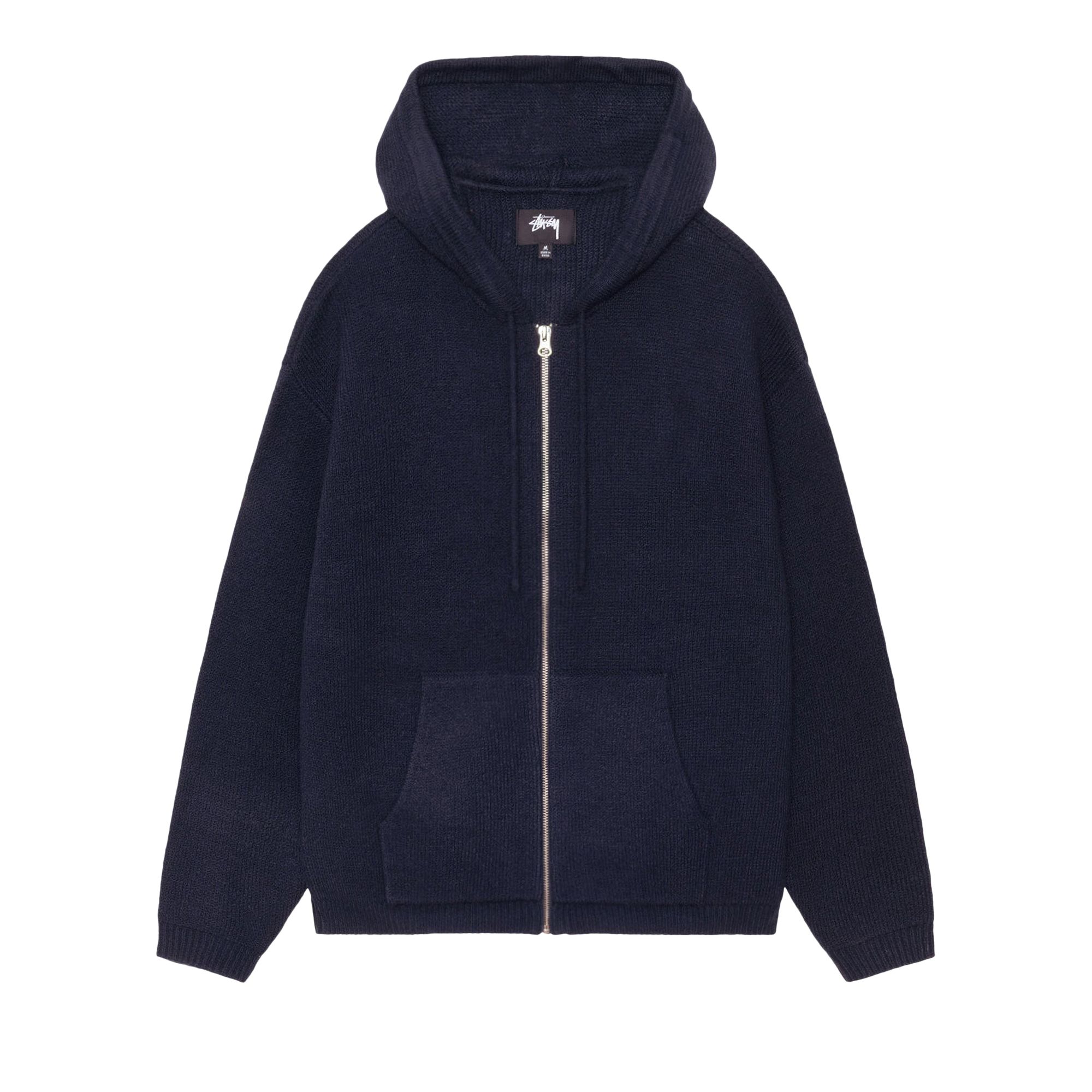 StüSsy Vertical Quilted Zip Hoodie - Black | Editorialist