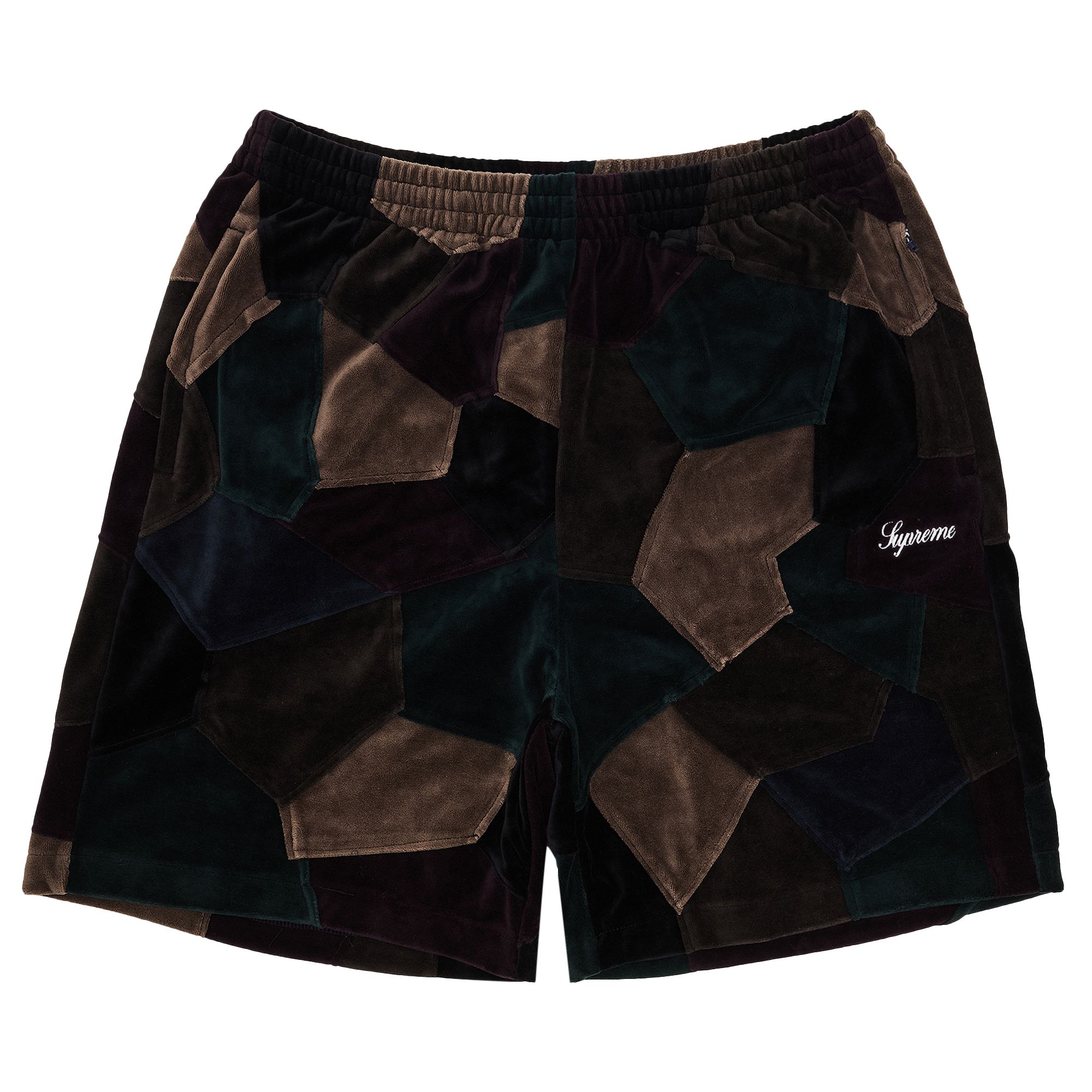 Supreme Patchwork Velour Shorts - Blue | Editorialist