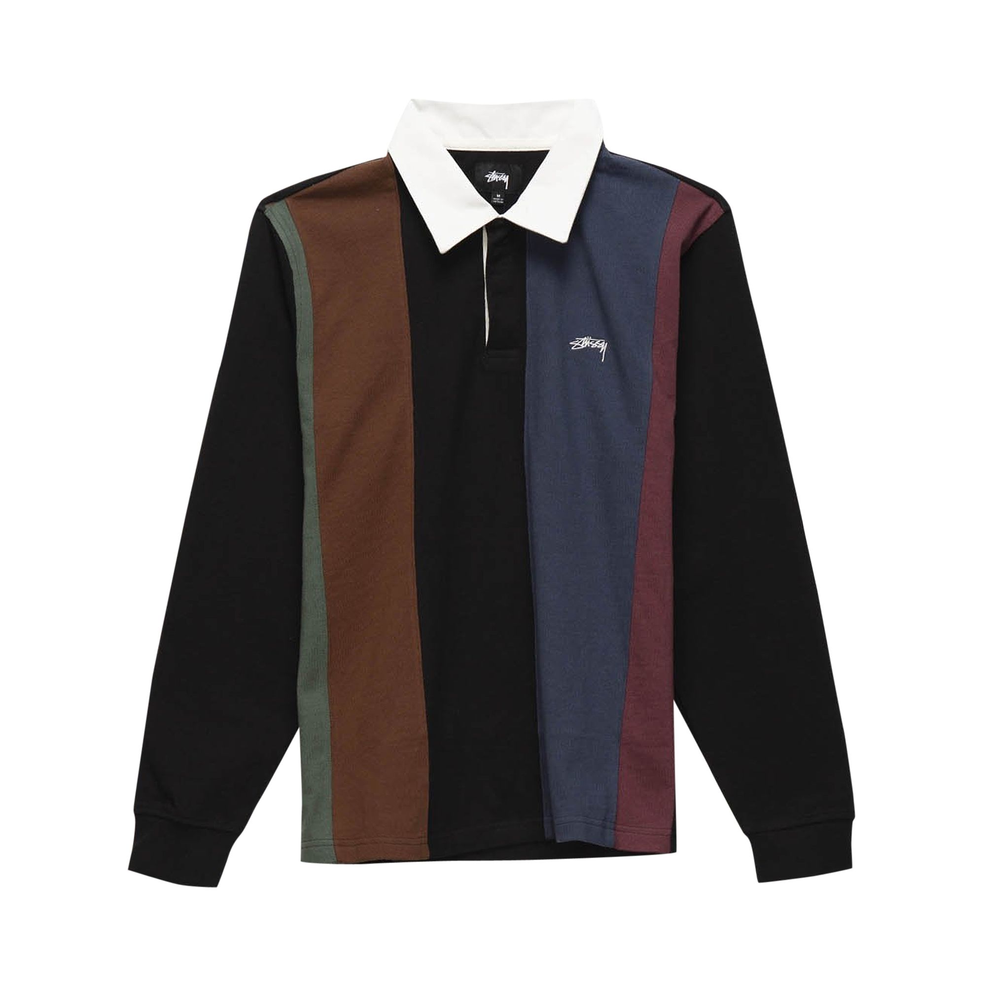 StüSsy Vertical Stripe Long-Sleeve Rugby - Black | Editorialist