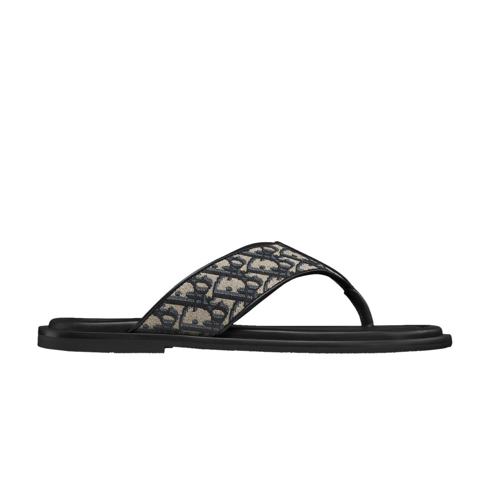 Dior Alias Thong Sandal Oblique - Black | Editorialist