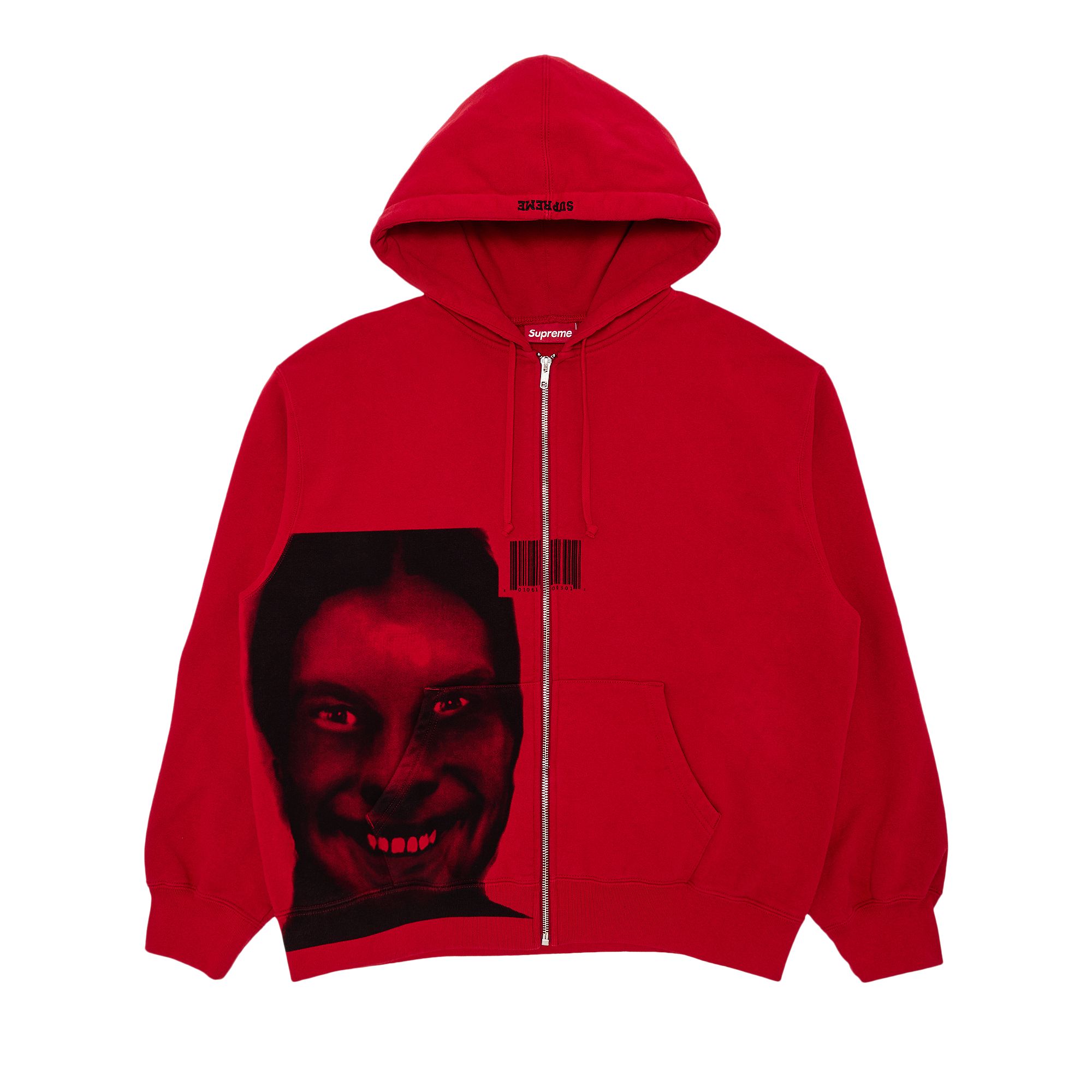 Supreme X Aphex Twin Zip Up Hooded Sweatshirt - Red | Editorialist