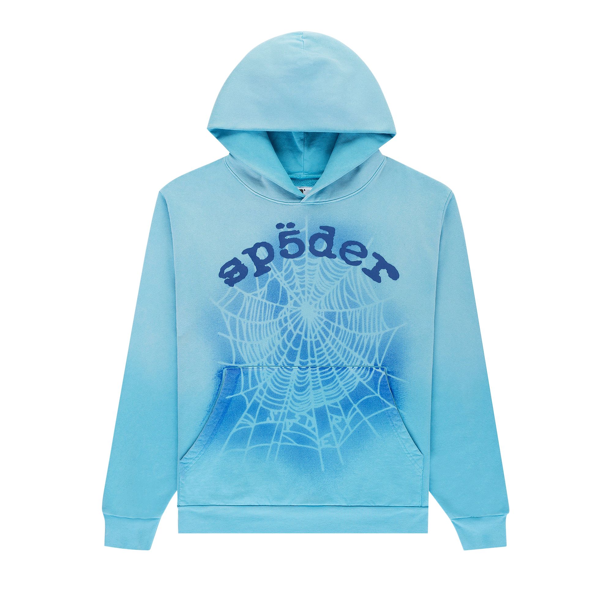 Sp5der Og Web V2 Spray Hoodie - Blue | Editorialist