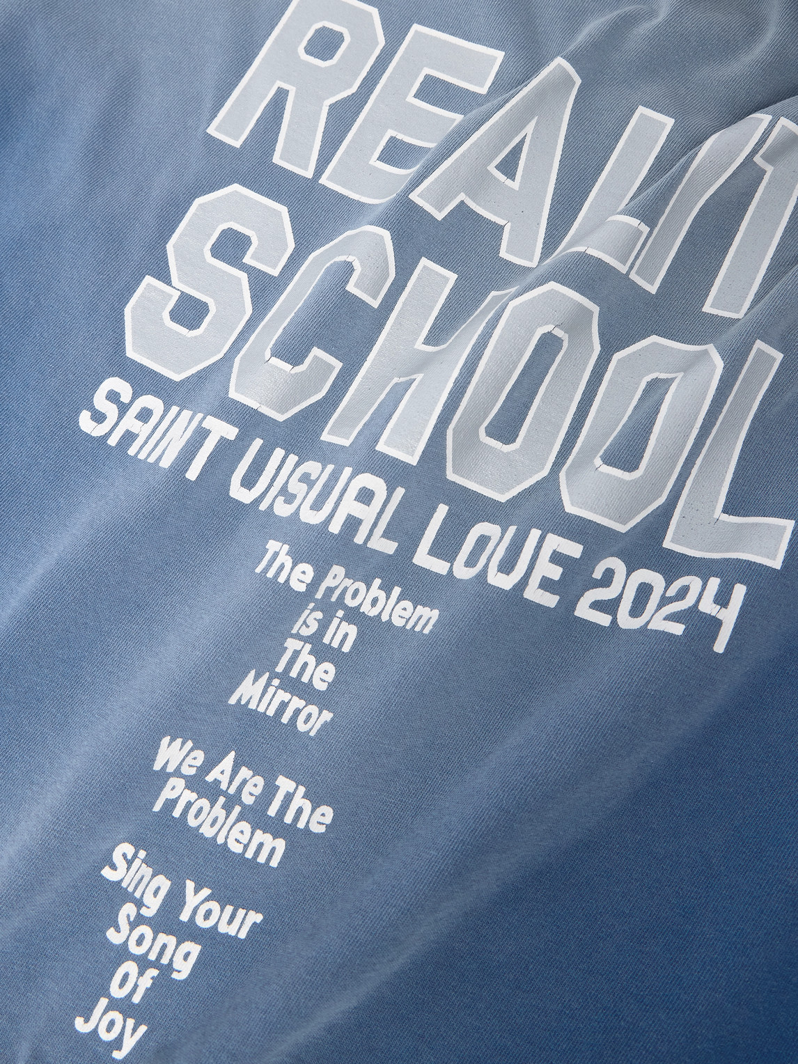 Saint Mxxxxxx Reality School Distressed Printed Cotton
