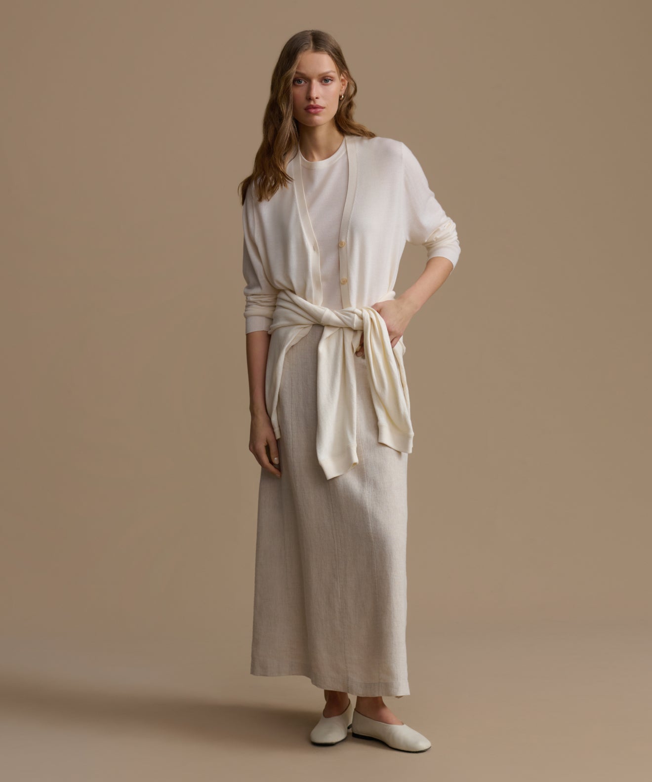 JENNI KAYNE Midi Linen Skirt