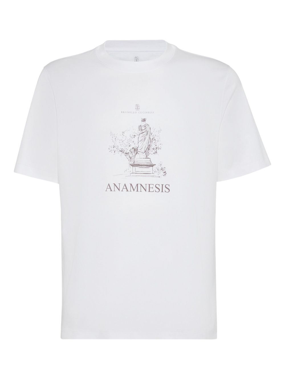 Brunello Cucinelli Printed Cotton T-Shirt In White - 13% Off