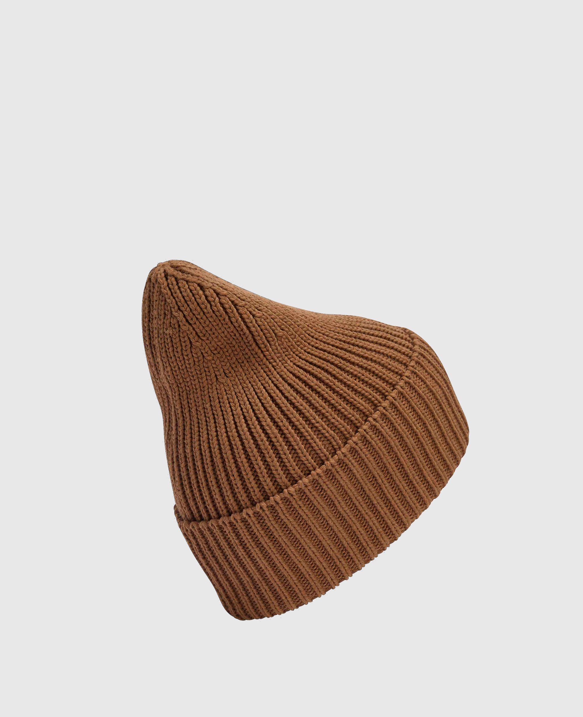 ADIDAS BY STELLA MCCARTNEY BROWN BEANIE WITH LOGO Wild Brown Logo Beanie – Fashercise main image 2