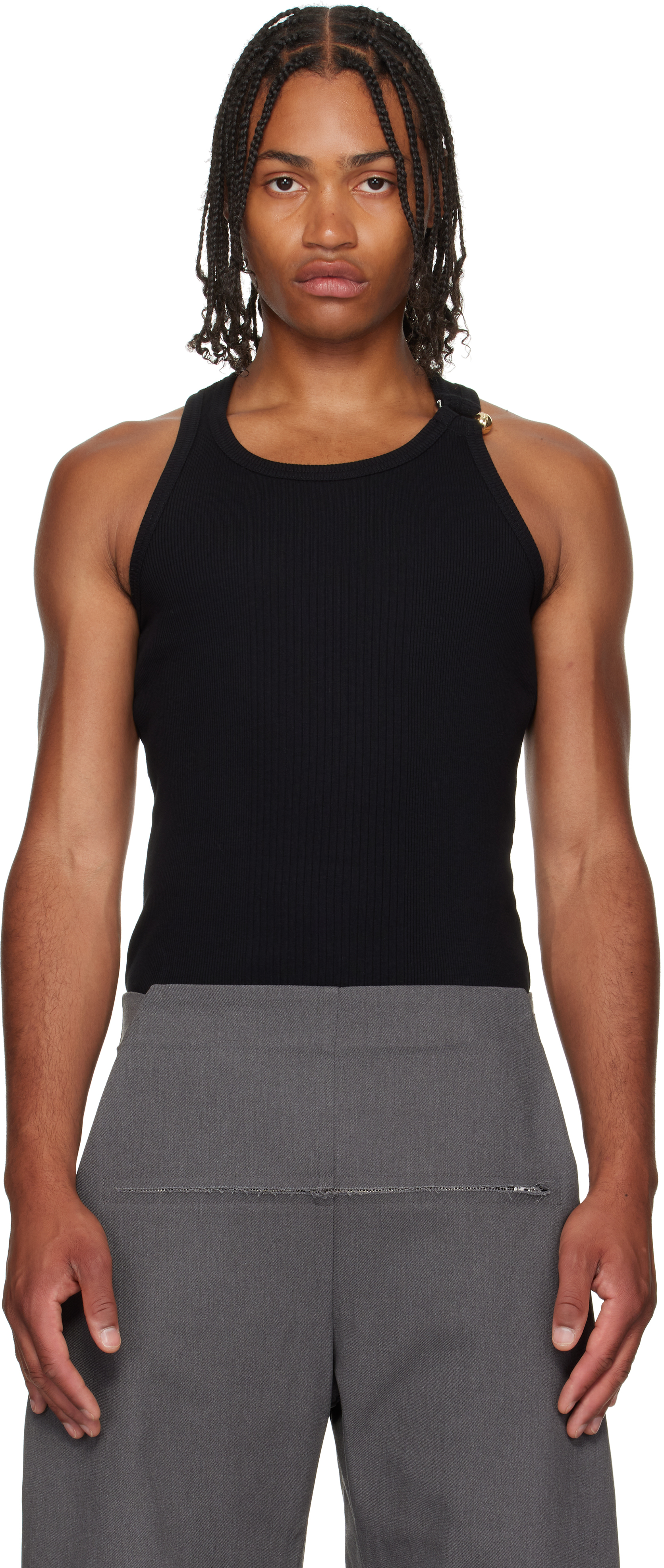 Jean Paul Gaultier Black 'The Piercing' Tank Top - 00-Black