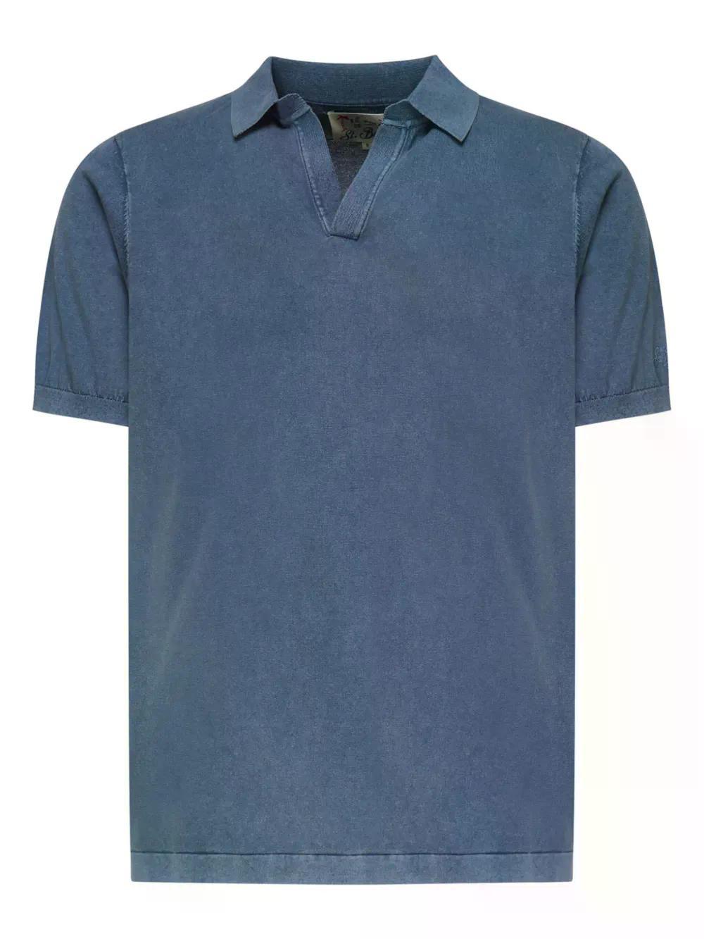 Mc2 Saint Barth Charles Piqué Polo Shirt In Blue - 34% Off