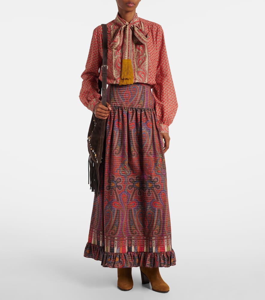 VALENTINO Paisley High-Rise Maxi Skirt