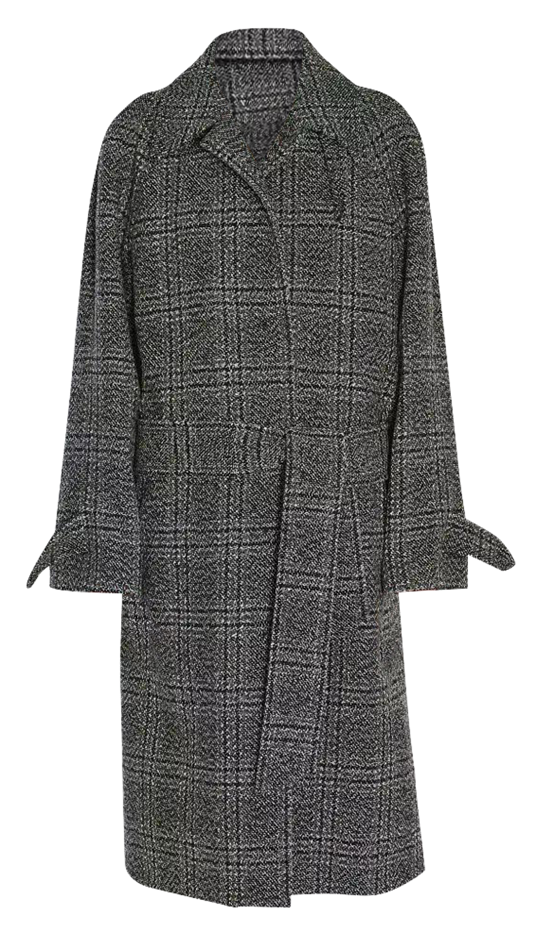 BALENCIAGA Checked Belted Coat