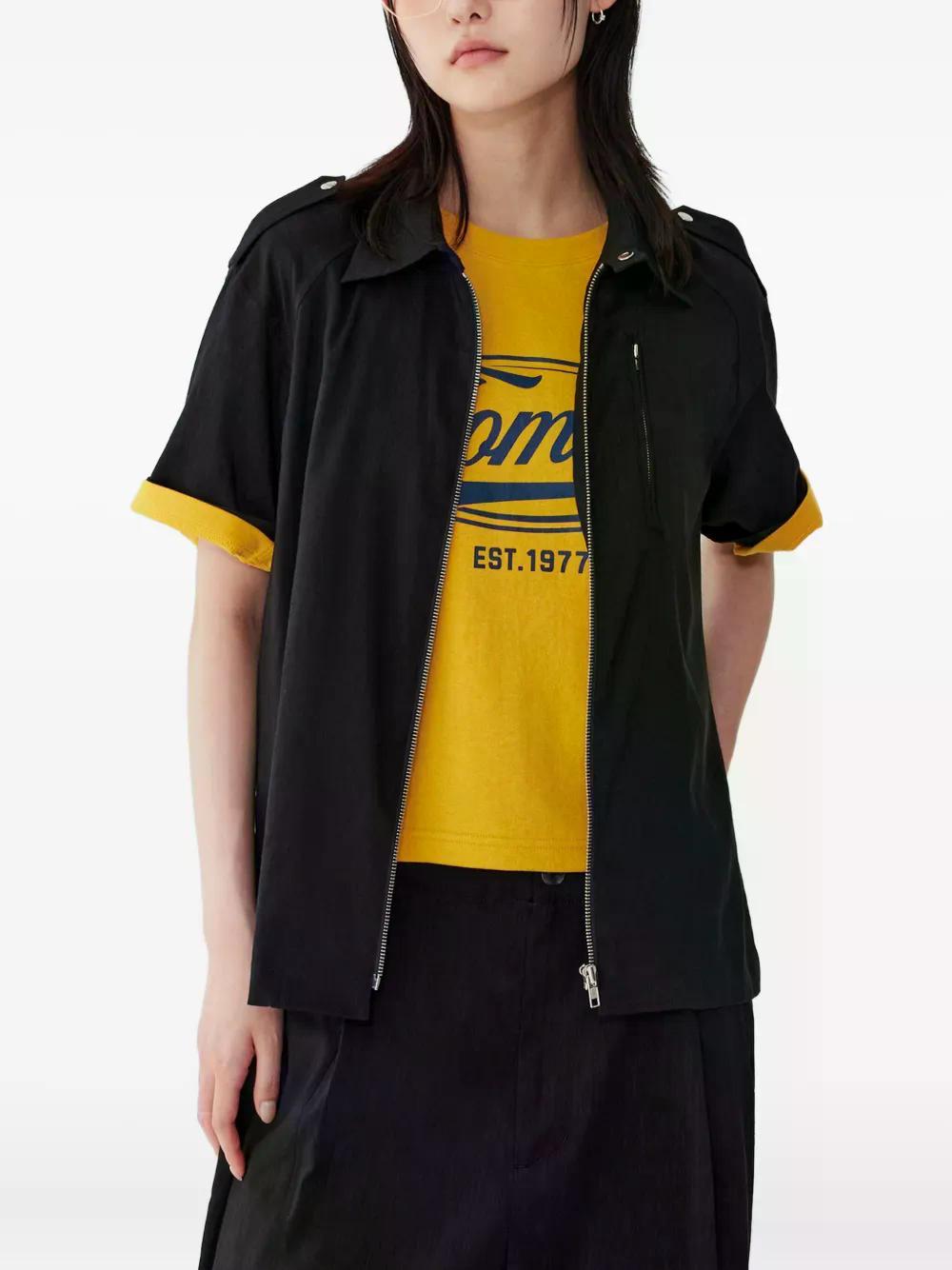 STUDIO TOMBOY Zip-Up Short Sleeve Shirt