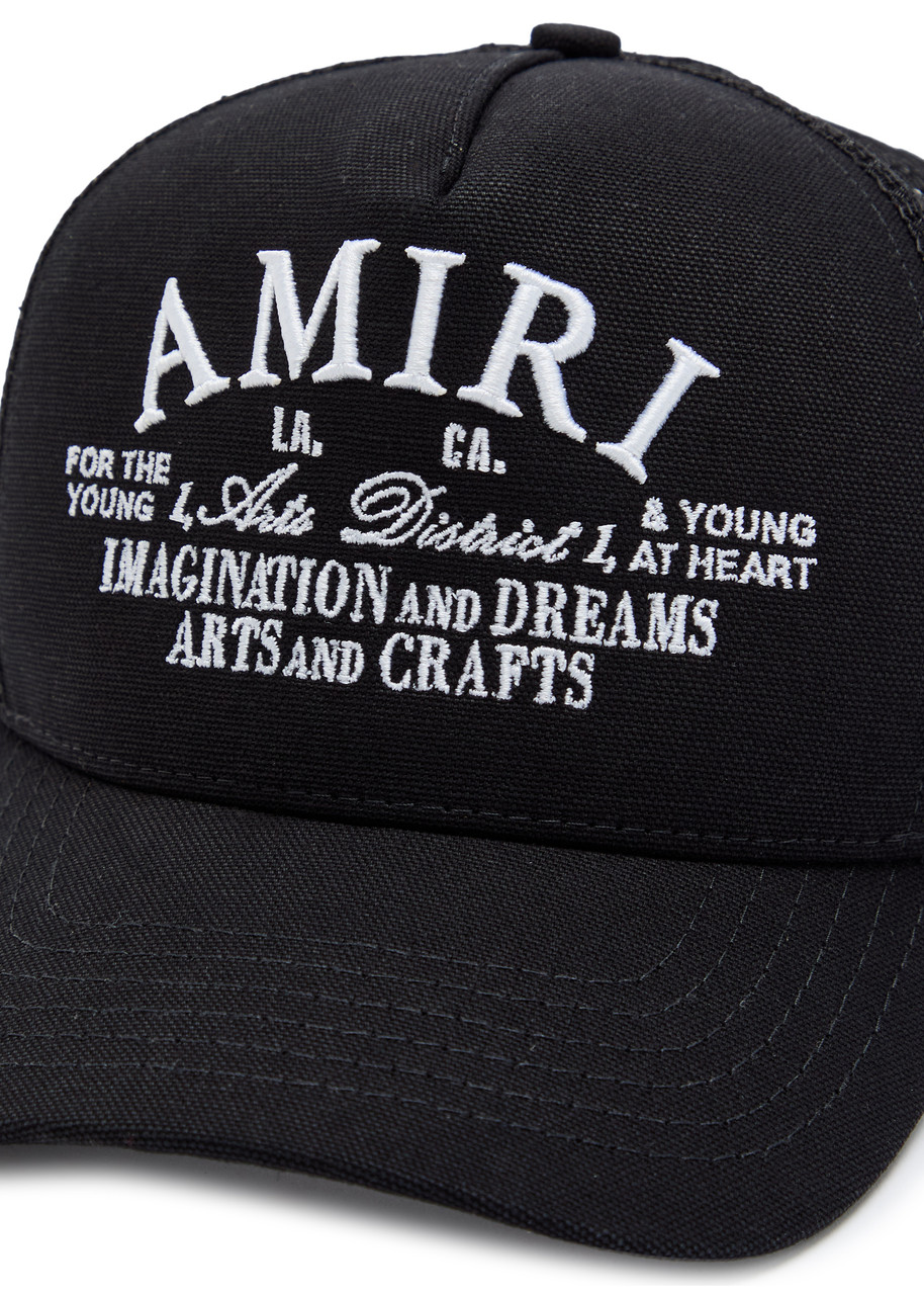 Amiri Arts District Embroidered Canvas Trucker Hat - Black