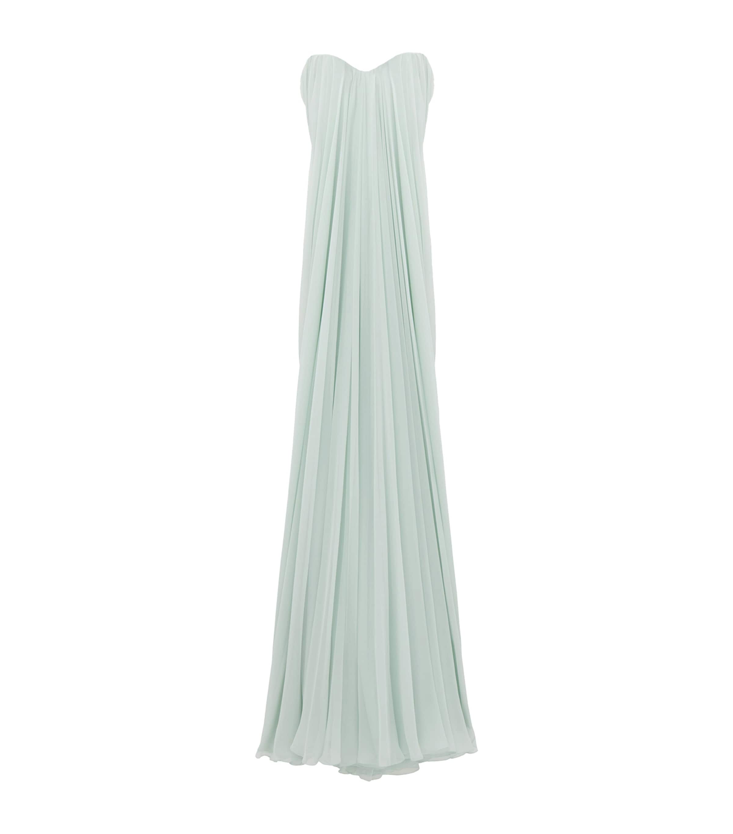 Alexander Mcqueen Silk Draped Maxi Dress - Green | Editorialist