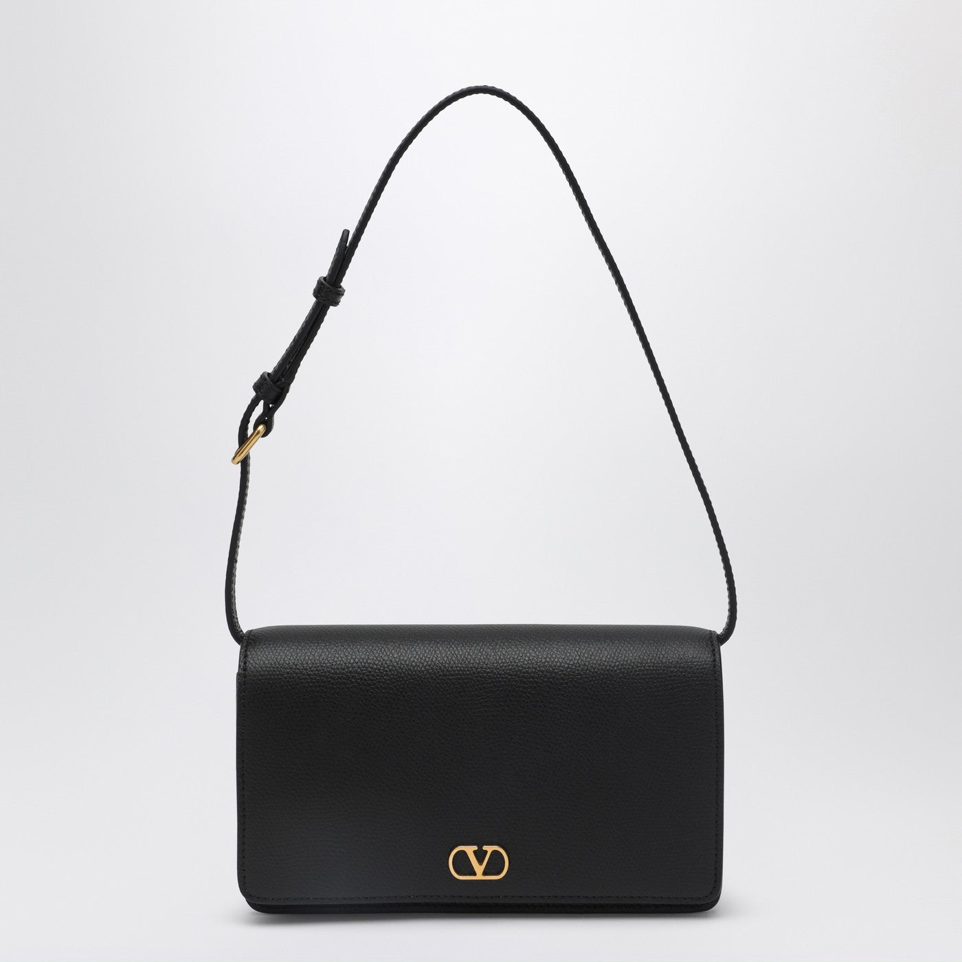 Valentino Garavani Hammered Leather Mini Vlogo Bag In Black