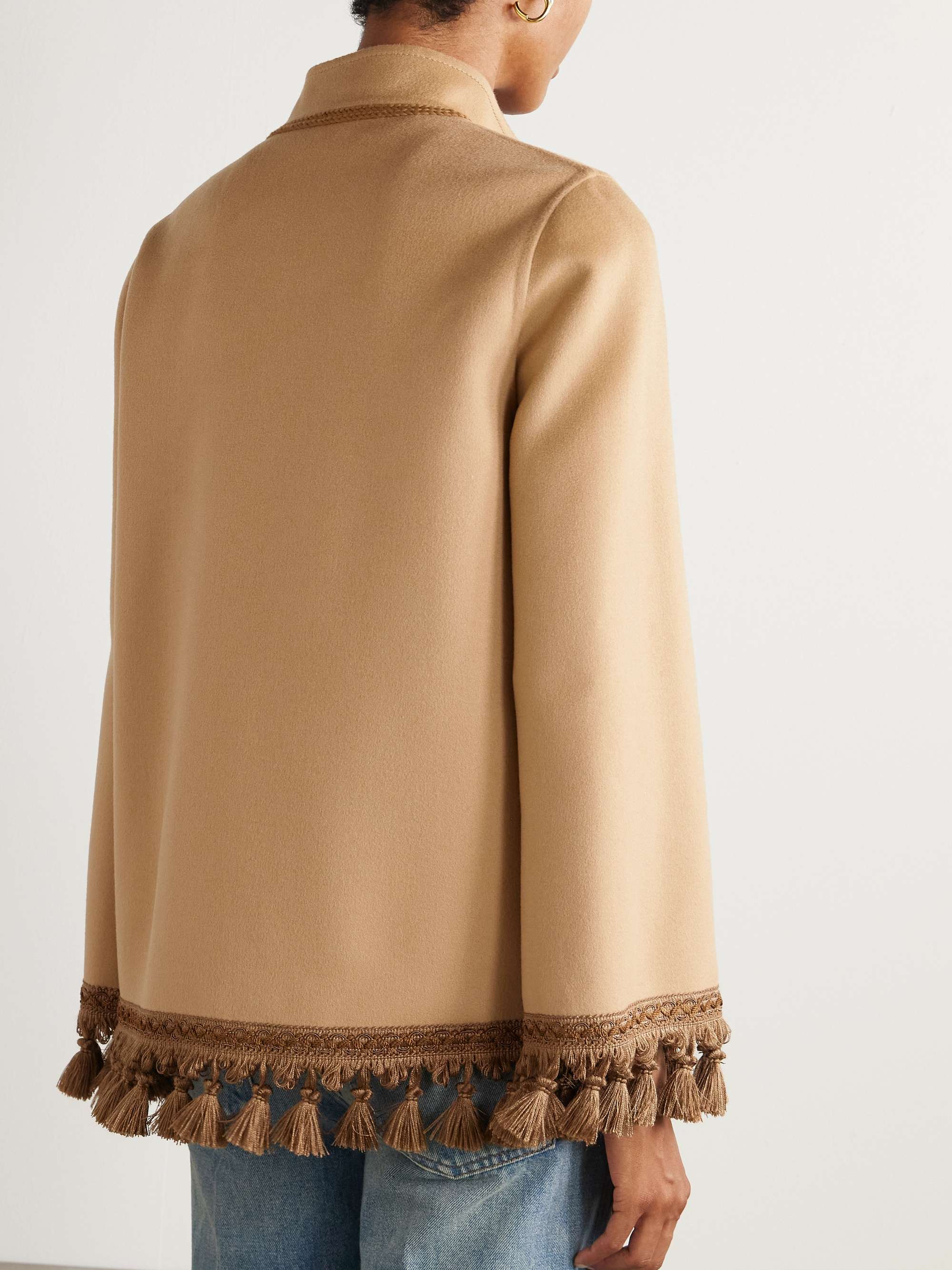 Valentino Garavani Wool And Cashmere-Blend Tasseled Jacket Valentino Garavani Wool And Cashmere-Blend Tasseled Jacket