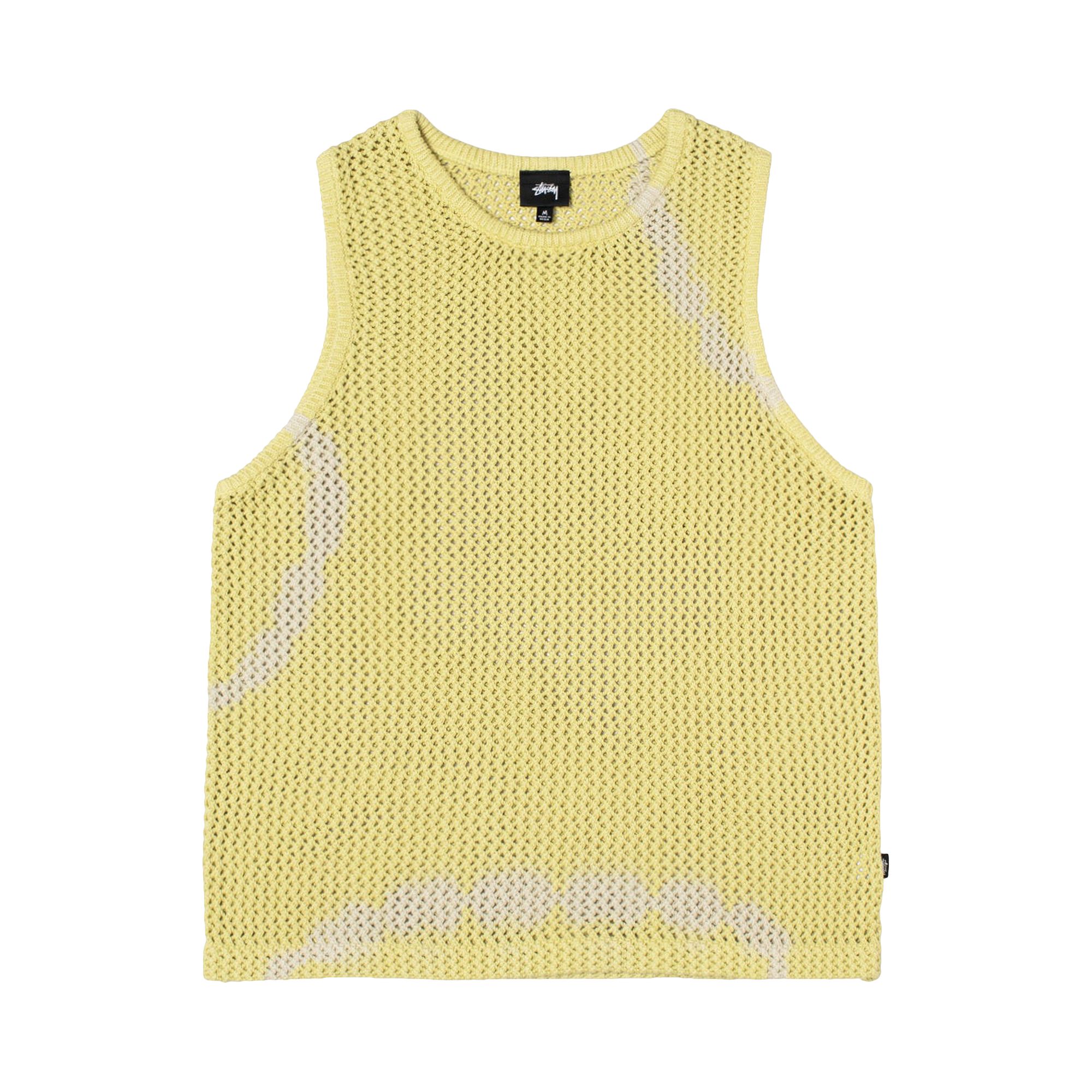 StüSsy O'Dyed Heavyweight Mesh Tank - Yellow | Editorialist