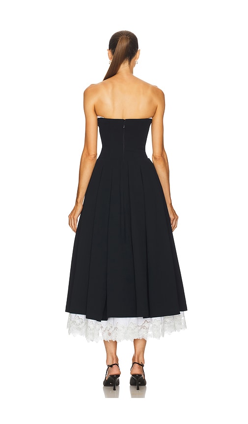 Helsa The Finale Lace & Poplin Midi Dress In Black - 6% Off | Editorialist Helsa The Finale Lace & Poplin Midi Dress In Black - 6% Off | Editorialist