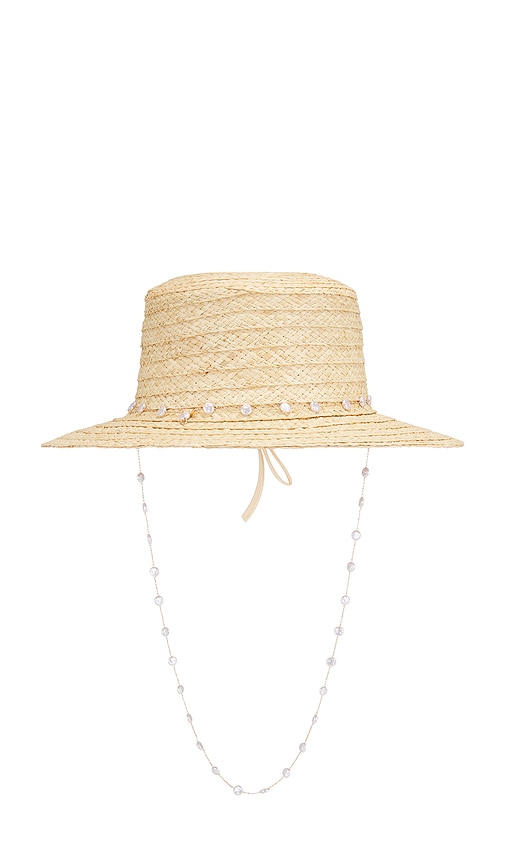 Nikki Beach Straw Hat With Chin Strap In Natural - 25% Off  display picture 3