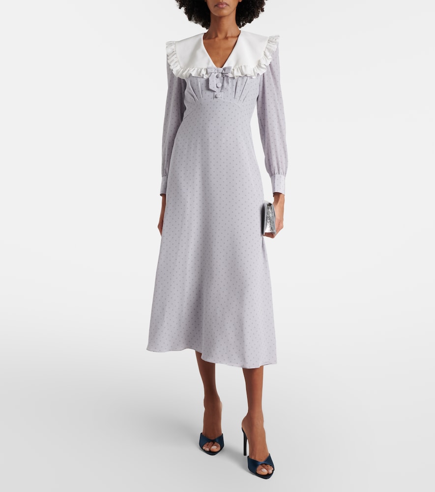 ALESSANDRA RICH Alessandra Rich Polka-Dot Silk Midi Dress