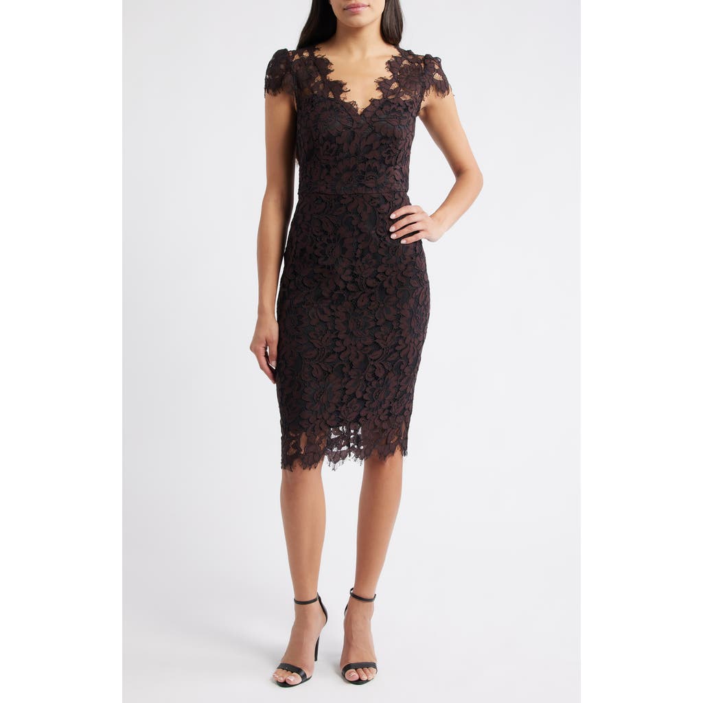Eliza J Lace Sheath Dress - Brown | Editorialist Eliza J Lace Sheath Dress - Brown | Editorialist