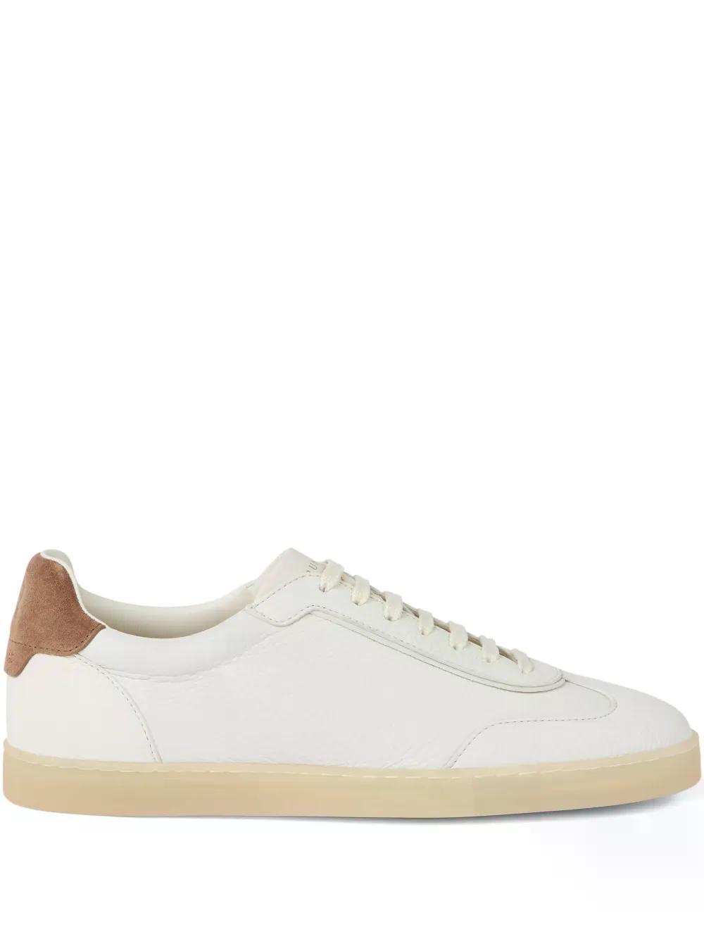 Brunello Cucinelli Contrast-Trimmed Low-Top Sneakers - White