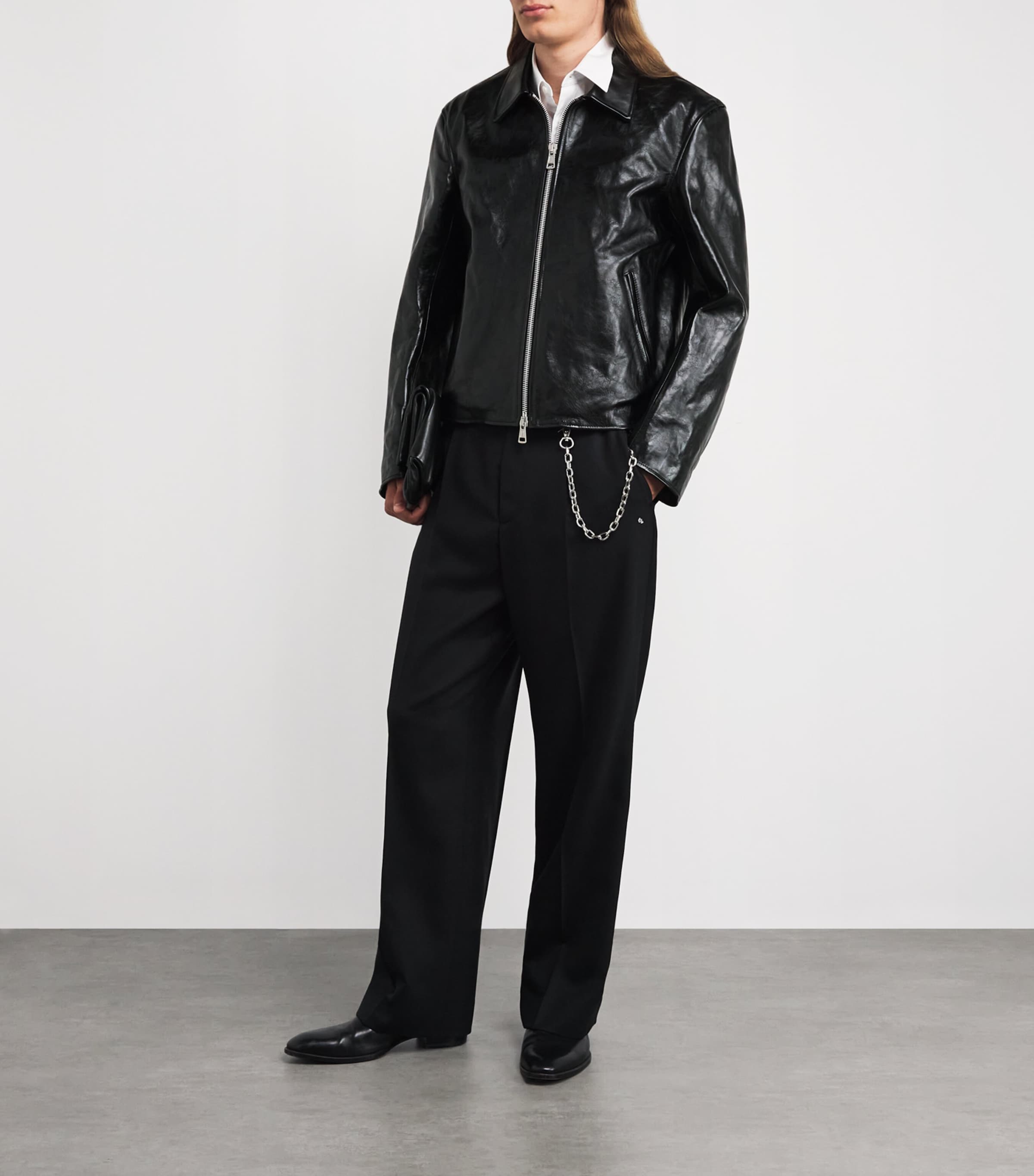 ジャケット・アウター ourlegacy mini jacket leather 34 Our Legacy - Mini Jacket Top Dyed Black Leather