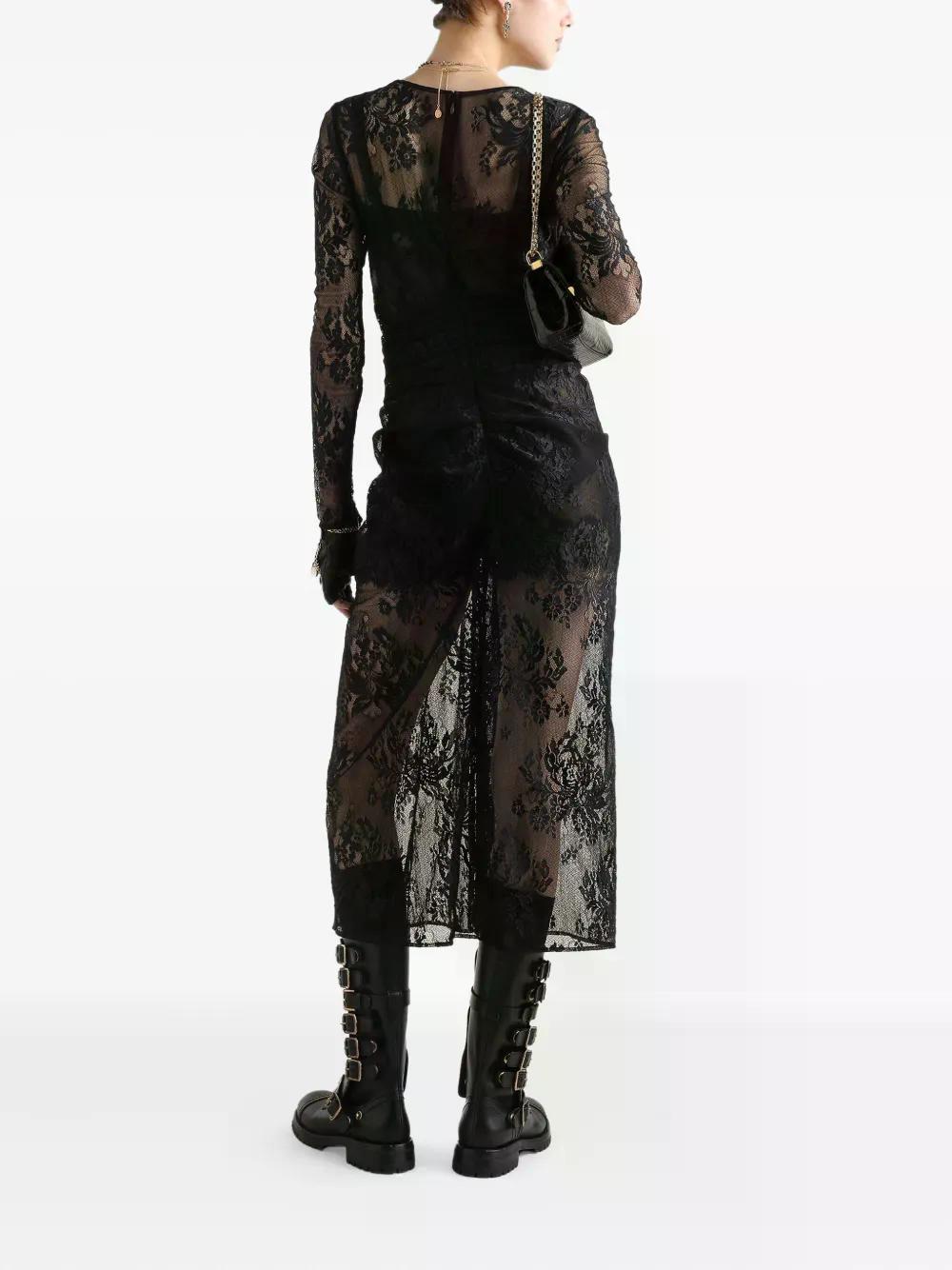 chinese dress ladies Dolce & Gabbana Black Lace Long-Sleeve Gown main image 1