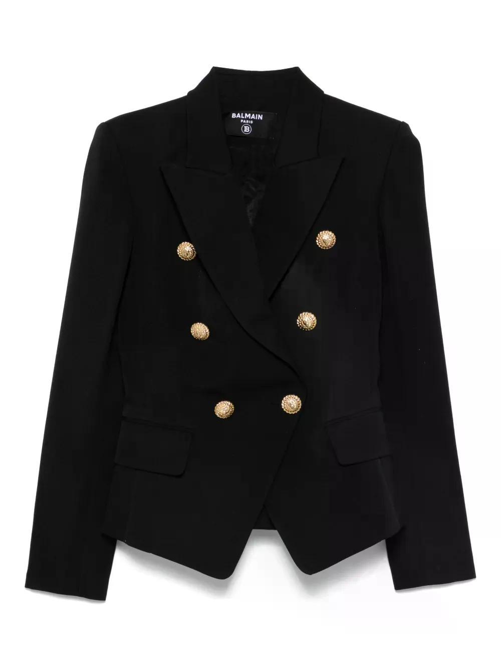 VIP【関税送料無料】希少 BALMAIN WOOL DOUBLE-BREASTED JACKET Balmain Fitted Double Breasted Jacket In Black - 46% Off