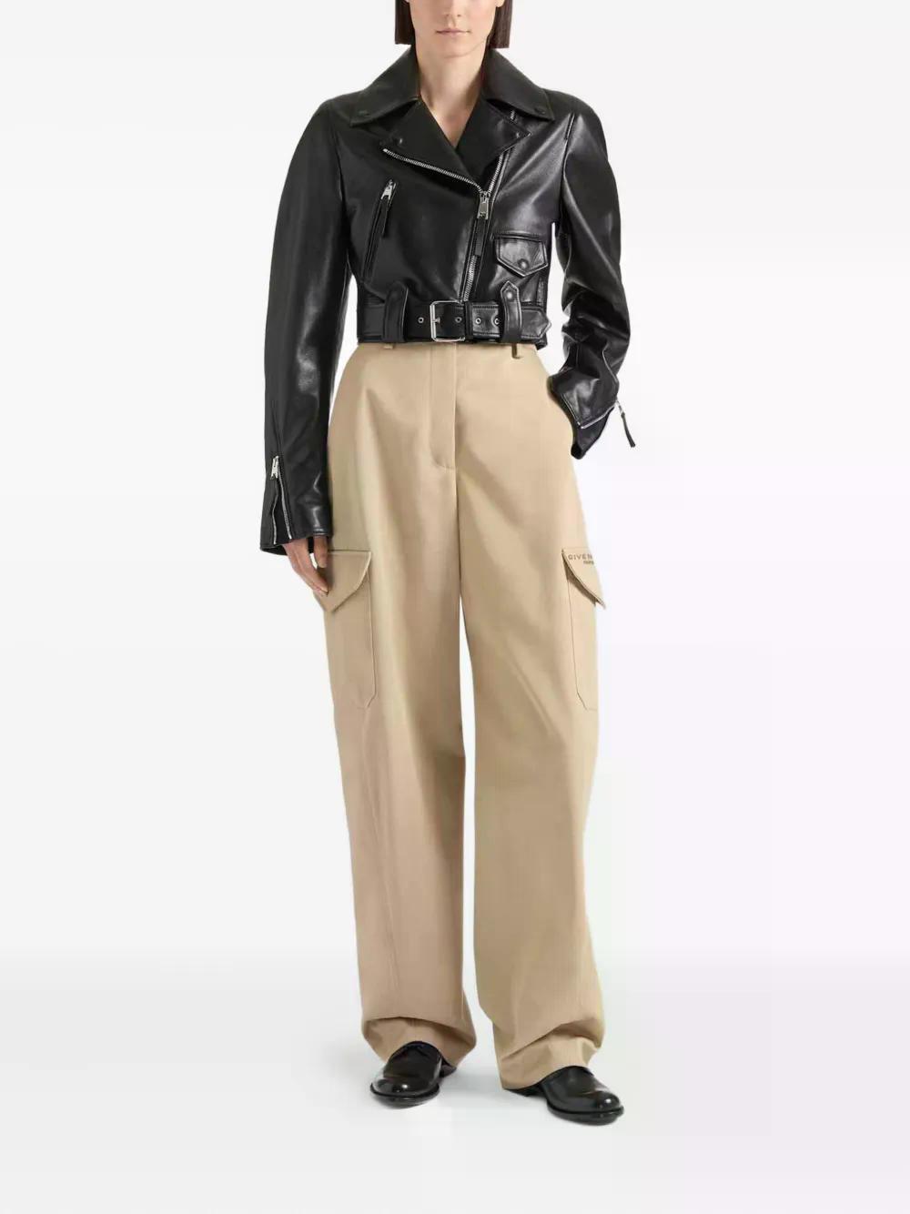 GIVENCHY Cropped Leather Jacket