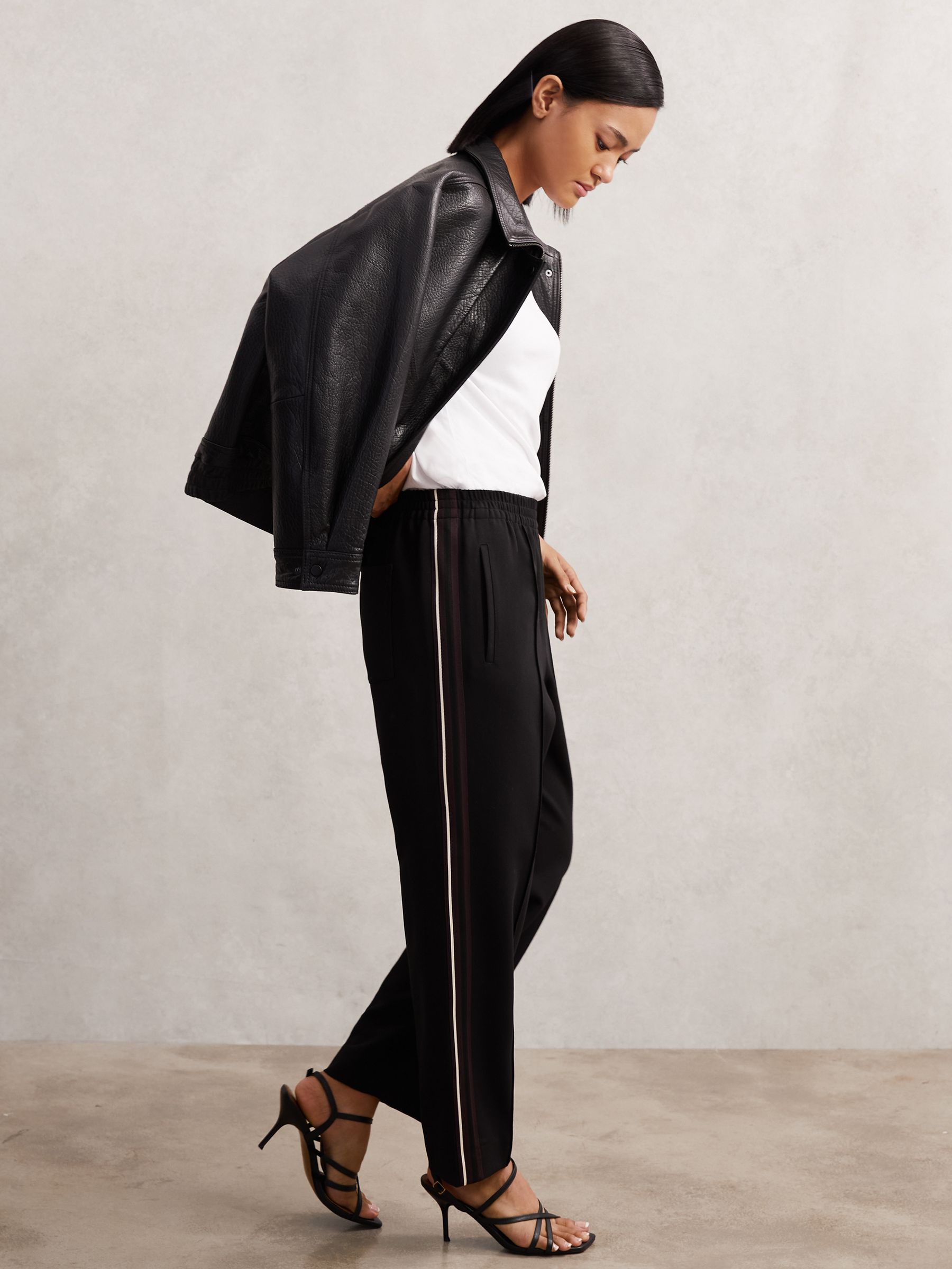 REISS Side-Stripe Tapered Trousers