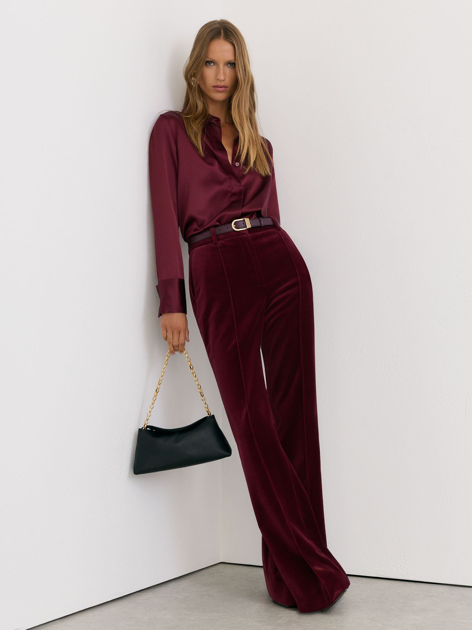 REISS Ameira Silk-Satin Shirt