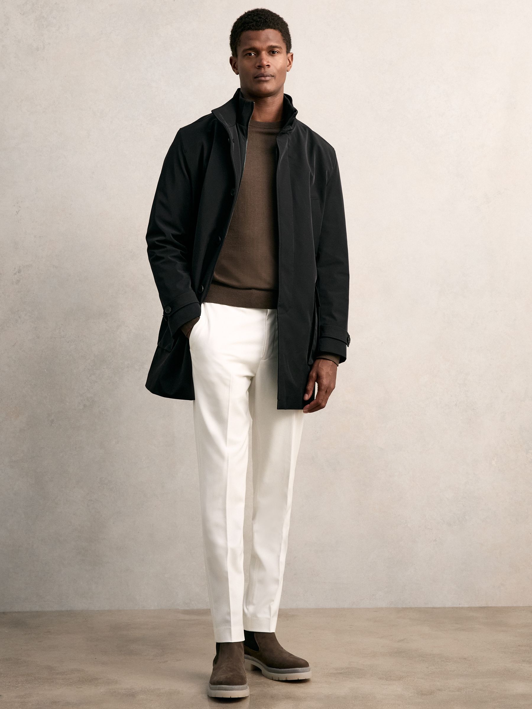 REISS Hybrid Overcoat with Removable Gilet