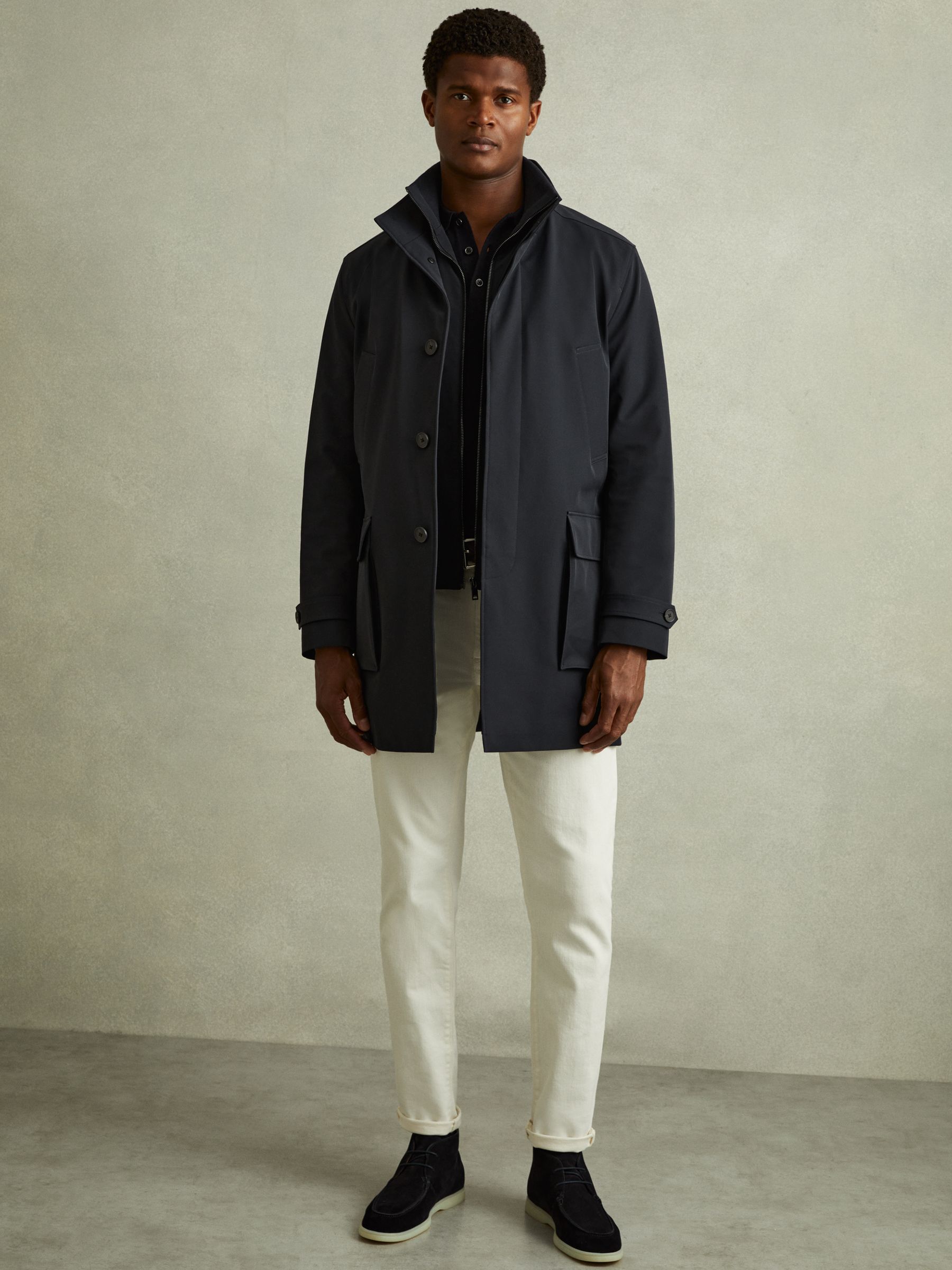 REISS Hybrid Overcoat with Removable Gilet