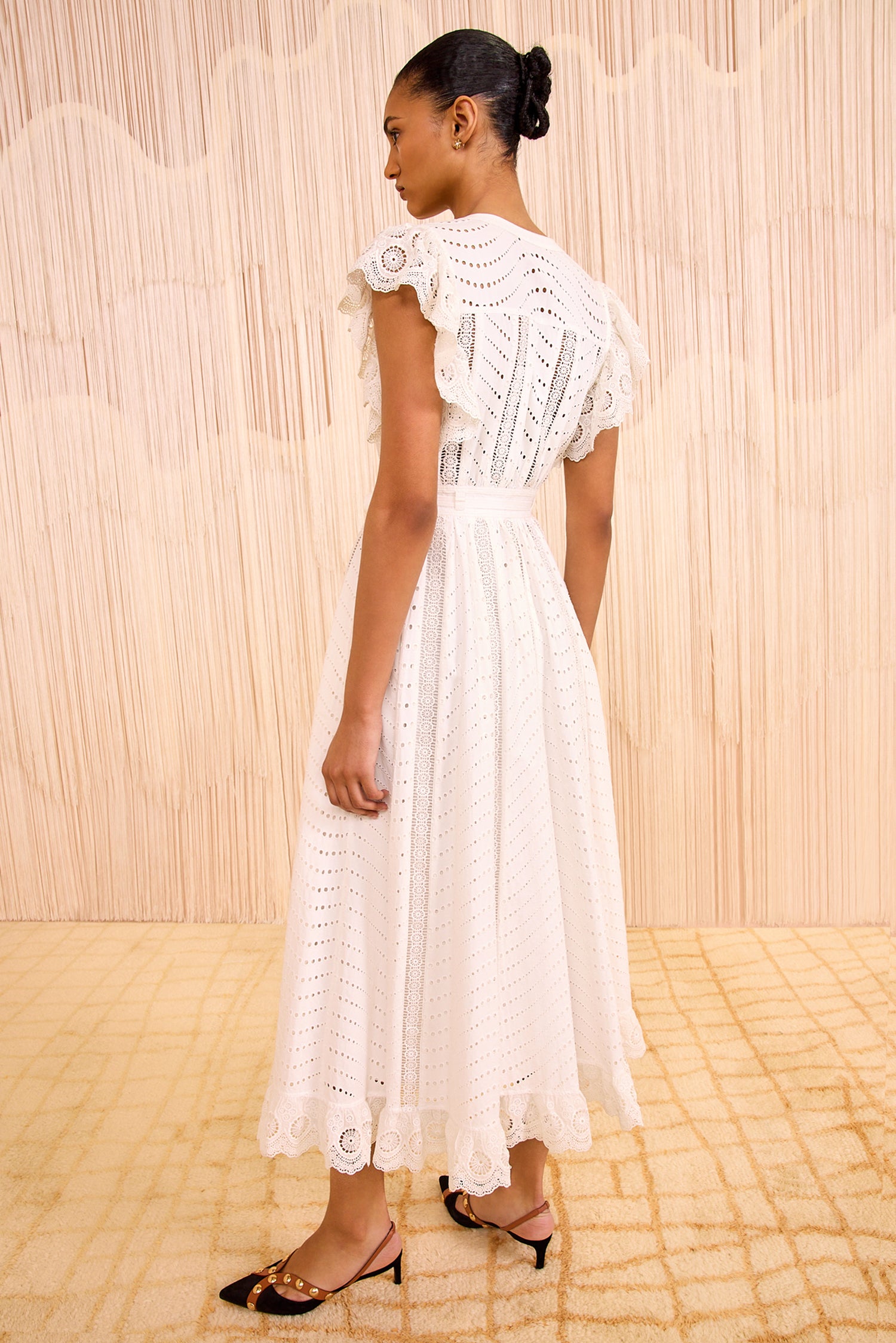 Ulla Johnson Olga Flutter Sleeve Midi Dress In Pristine - 40% Off |  Editorialist
