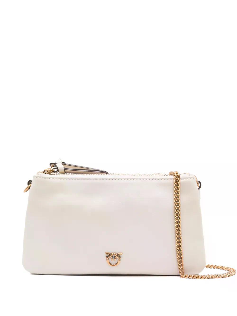 Pinko Mini Double Shoulder Bag - White | Editorialist
