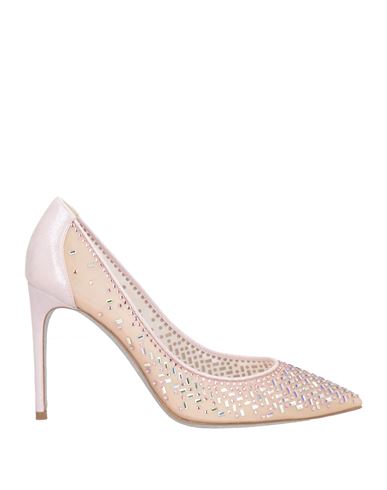 Rene Caovilla Blush Leather Textile Stiletto Pumps In Pink 50