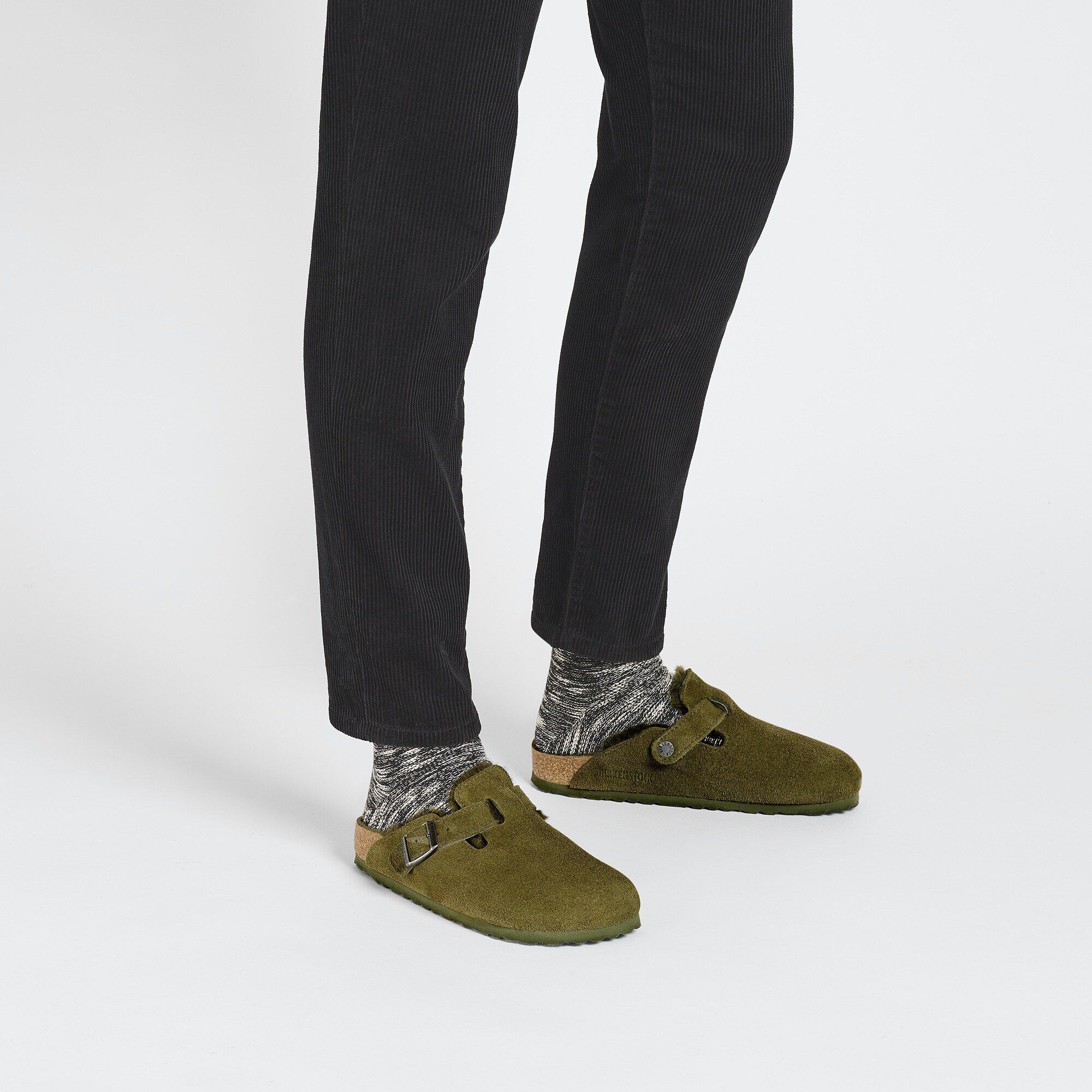 BIRKENSTOCK Boston Shearling Suede Clogs