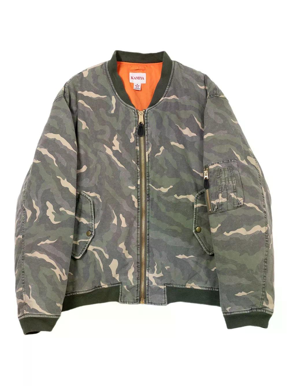 KAMIYA × F.M.C.D. - Camouflage MA-1 Kamiya Camouflage Ma-1 Bomber Jacket - Green | Editorialist