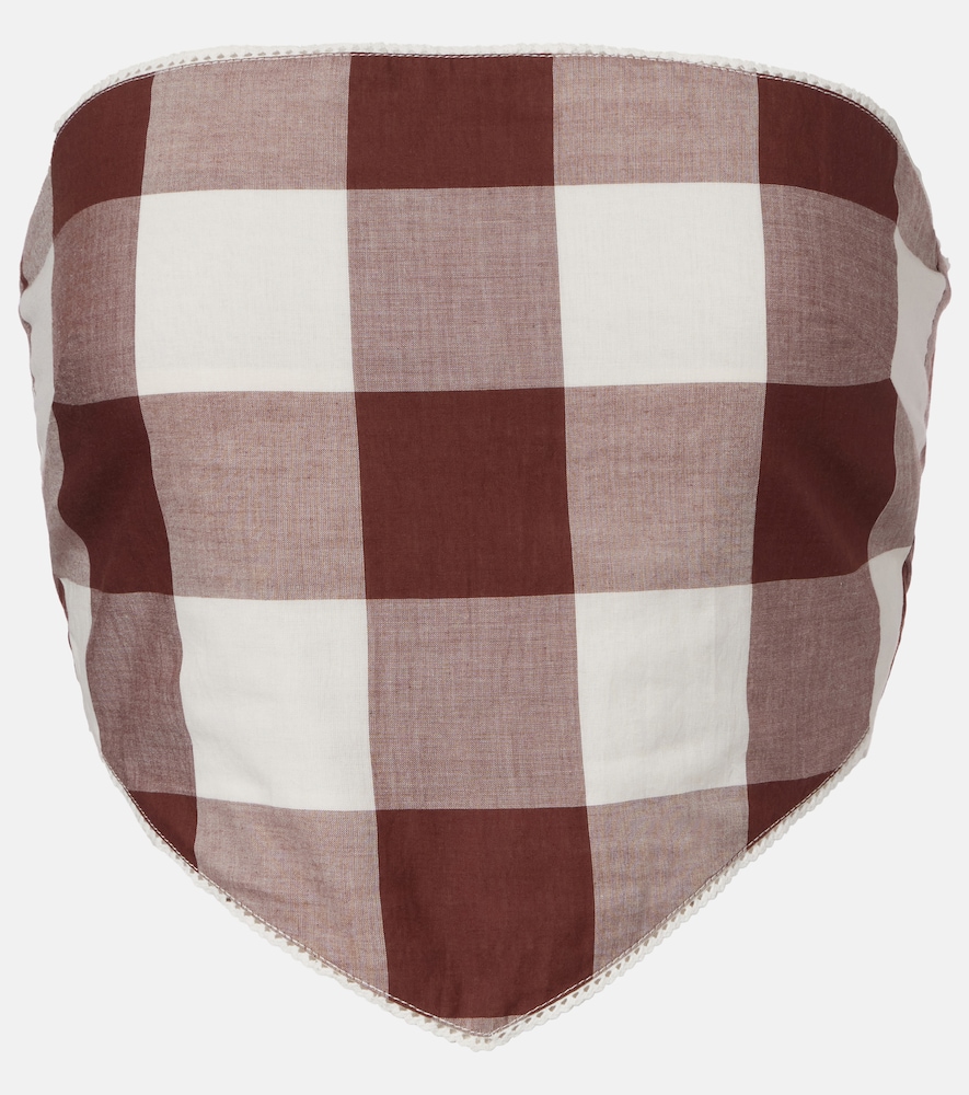 POSSE Callie Gingham Cotton Crop Top