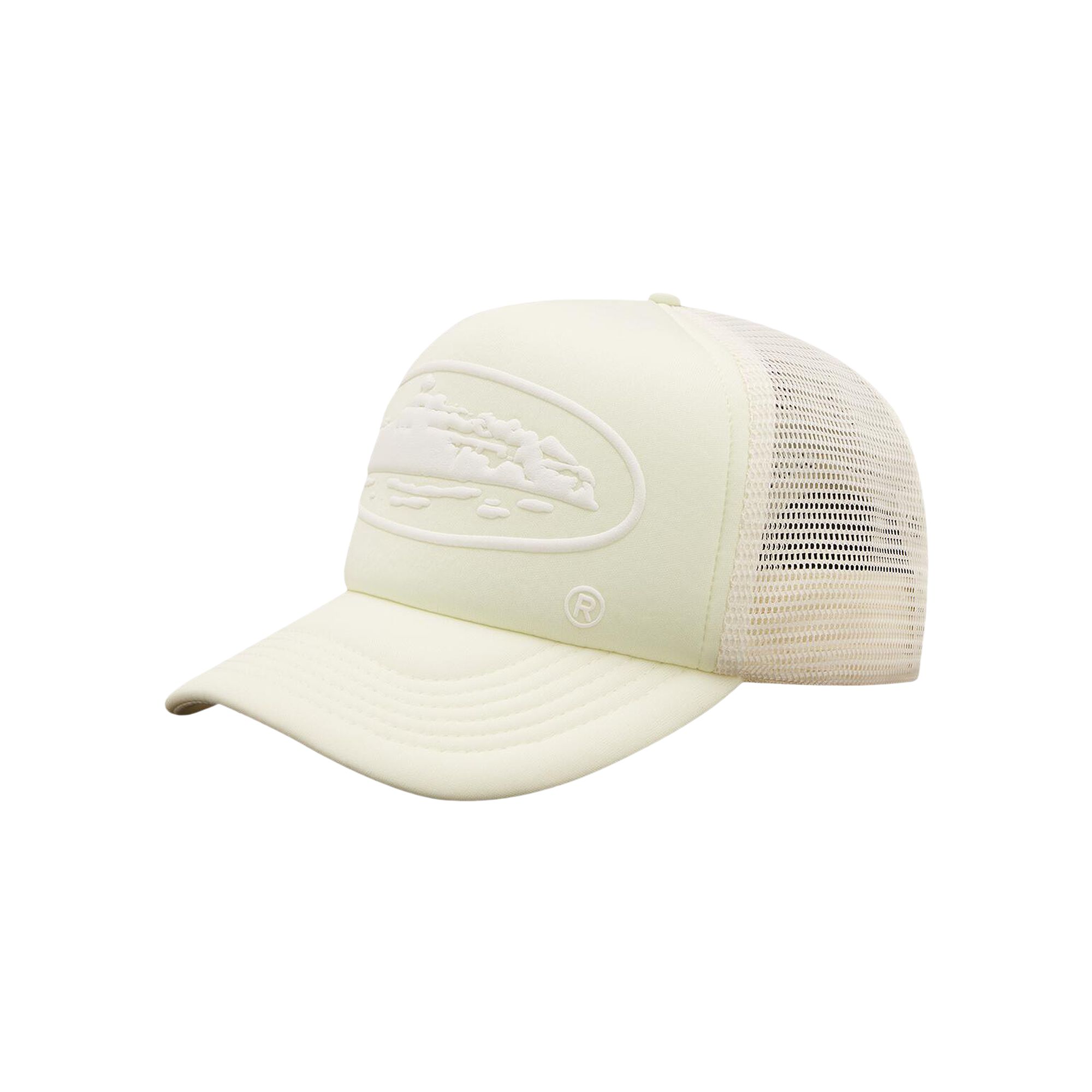 Corteiz Alcatraz Puff Print Trucker Hat - White | Editorialist