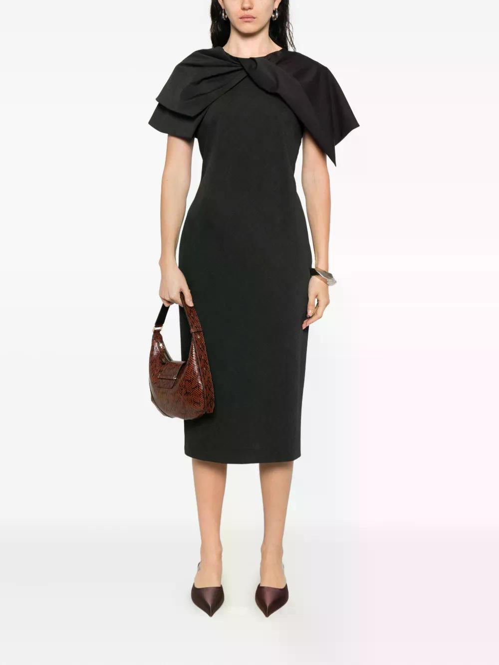 the wolf gang amar bow midi dress The Wolf Gang Amar Bow Midi Dress In Red - 45% Off