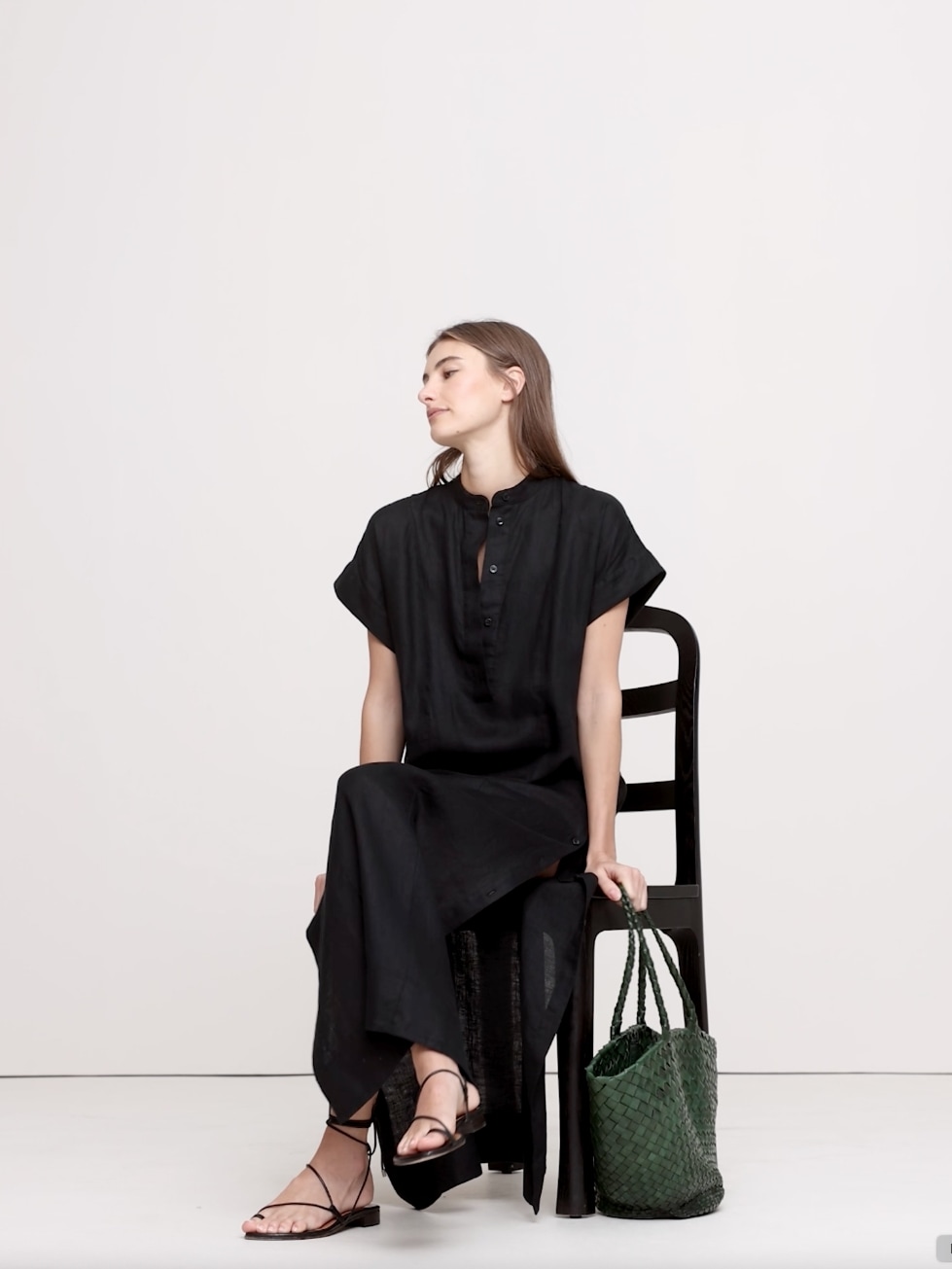 linen utility dress Sleeveless Utility Button Down Linen Bled Shirt Midi Dress - SMALL / BROWN