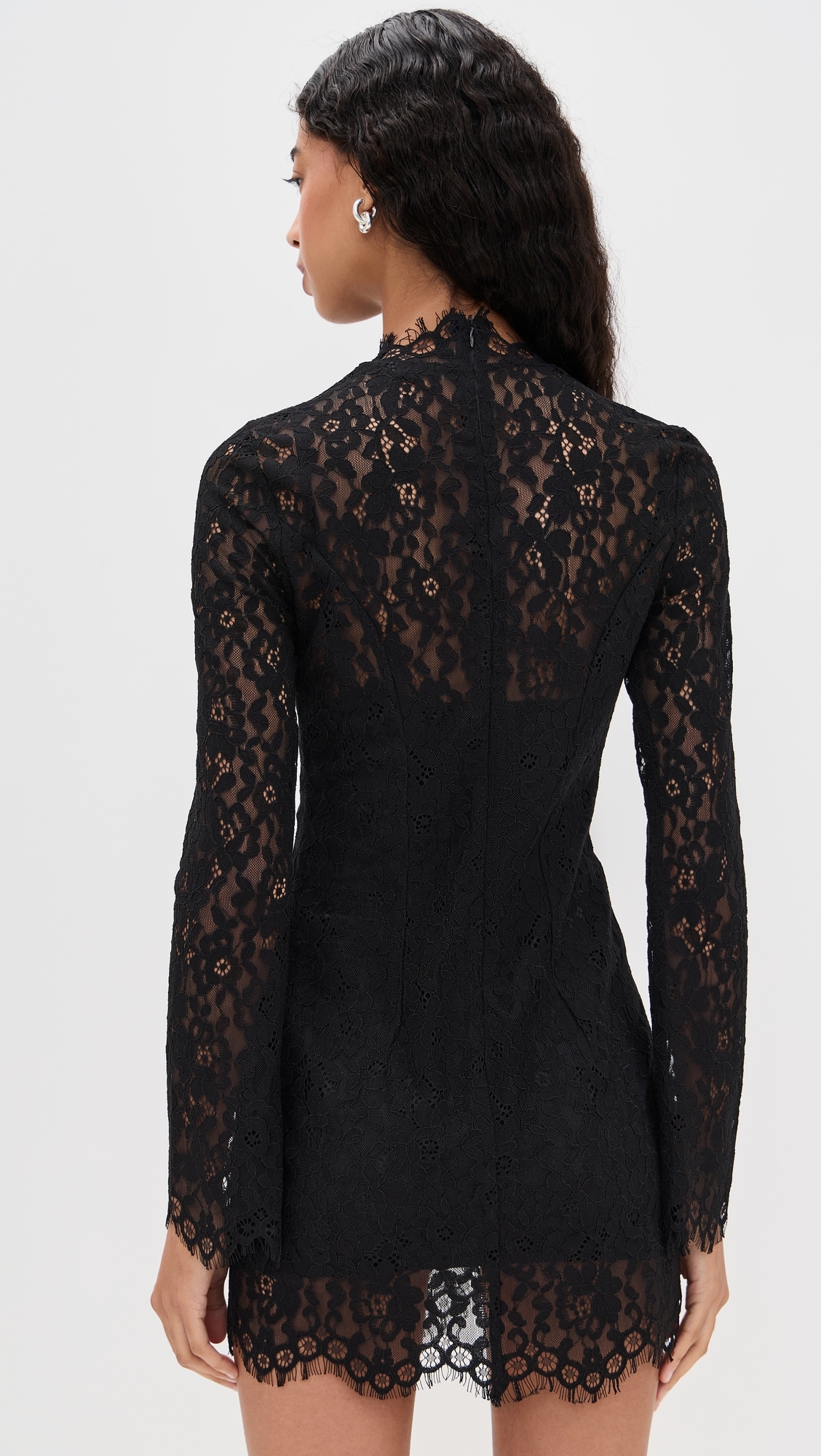 Afrm Irene Mini Lace Dress - Noir | Editorialist